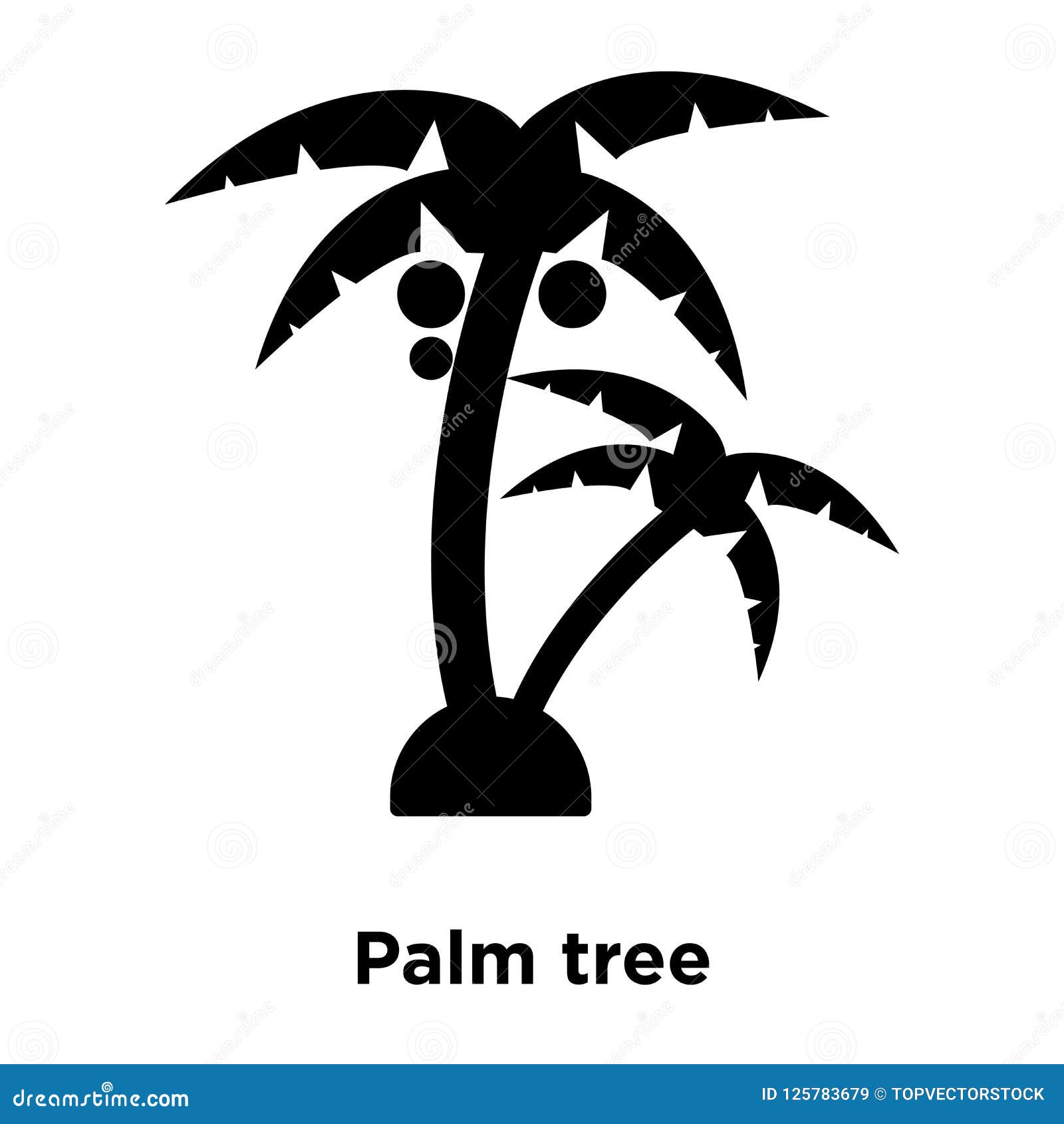 Palm Icon Vector. Line Beach Tree Symbol Isolated. Trendy Flat Outline ...
