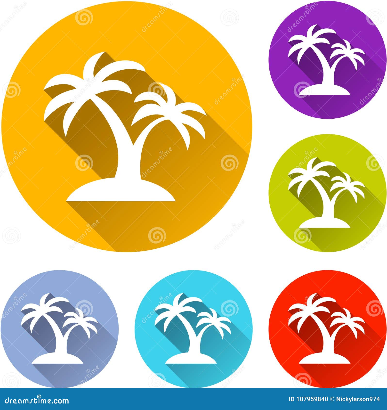 Palm tree icons stock vector. Illustration of palm, simple - 107959840