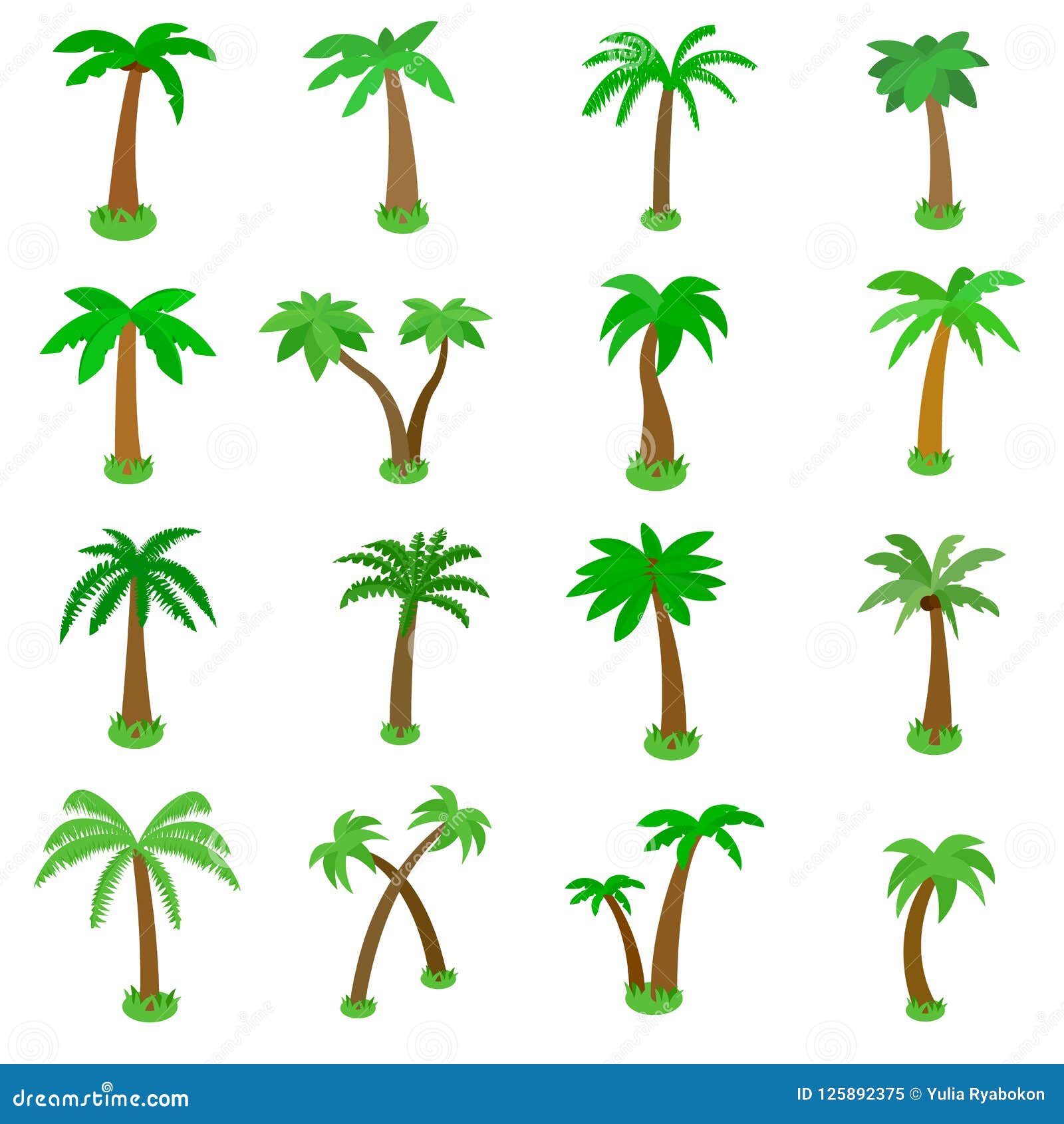 Palm Tree Icons Set, Isometric 3d Style Stock Illustration ... Palm Tree Icons Set, Isometric 3d Style Stock Illustration ...