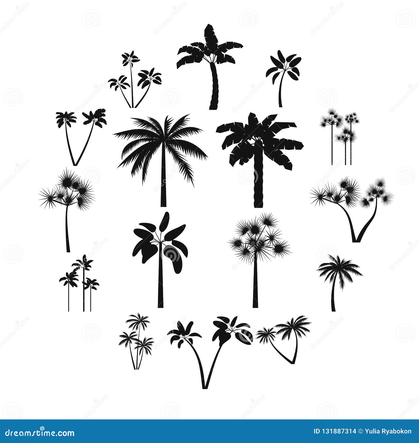 Palm Tree Icons Set, Simple Style Stock Vector - Illustration of ... Palm Tree Icons Set, Simple Style Stock Vector - Illustration of ...