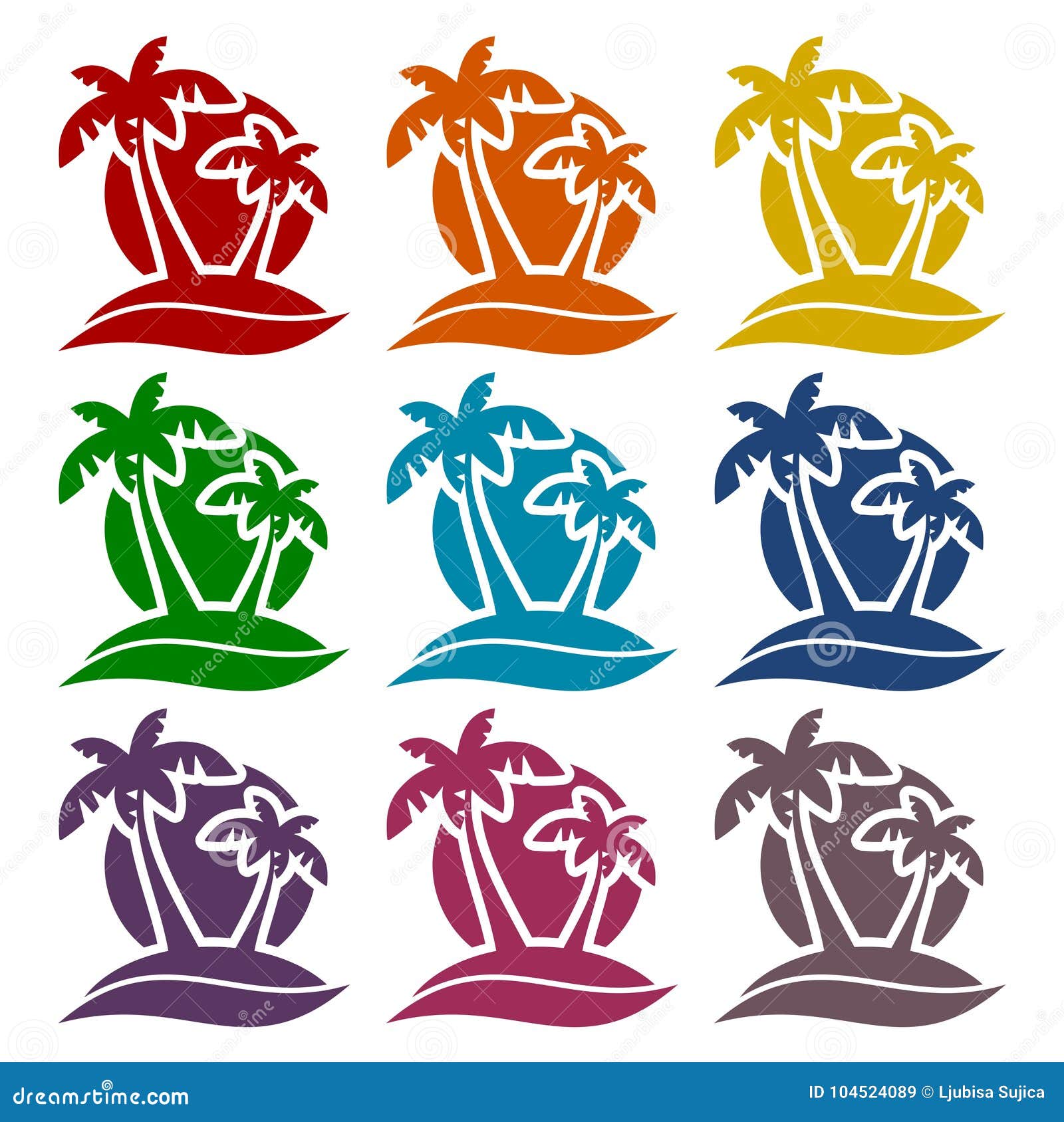 Palm tree icons set stock vector. Illustration of button - 104524089 Palm tree icons set stock vector. Illustration of button - 104524089