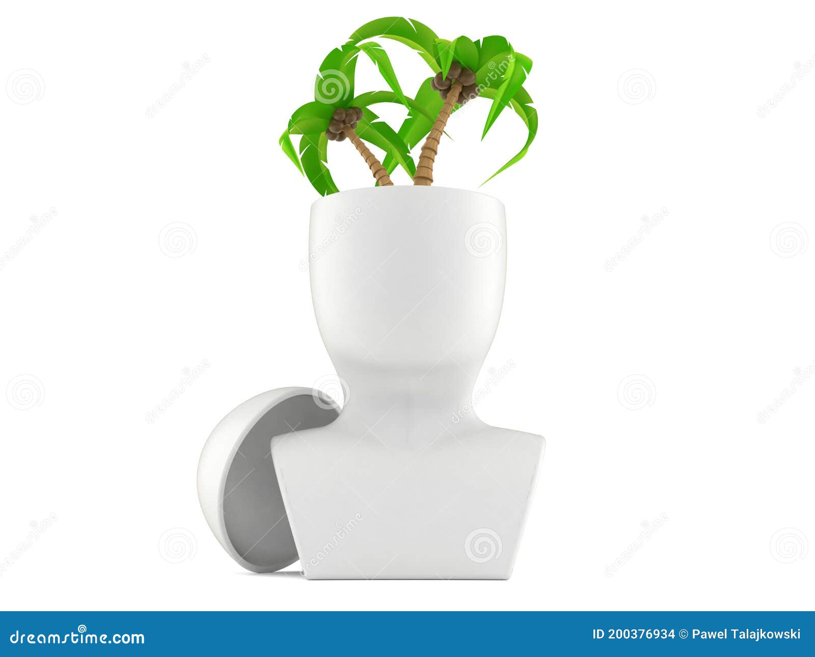 Palm tree inside head stock illustration. Illustration of learning ...