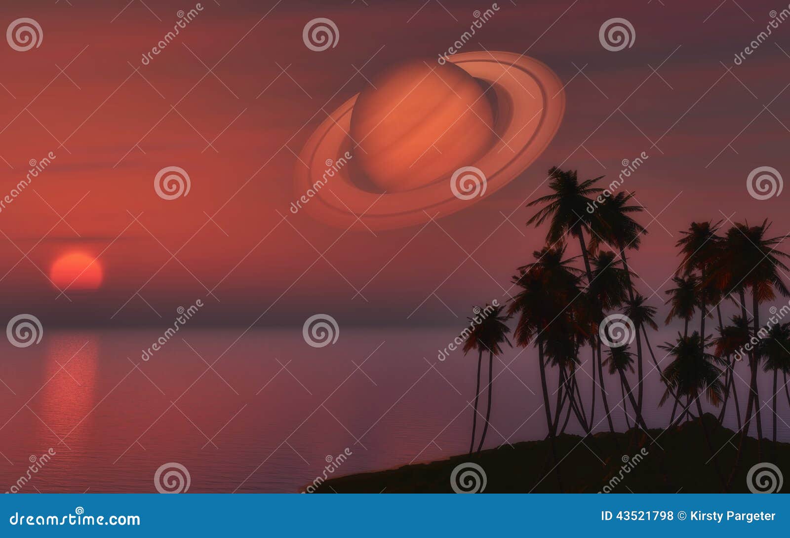 Planet Saturn In Style Of Trippy Art. Vibrant Planet Of Solar System ...