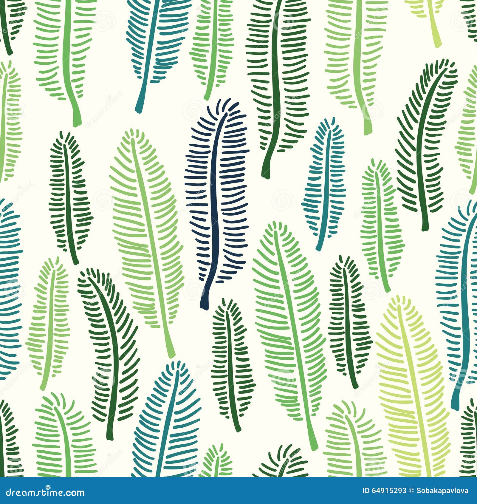 Palm Tree Leaf Seamless Pattern Stock Vector - Illustration of ...