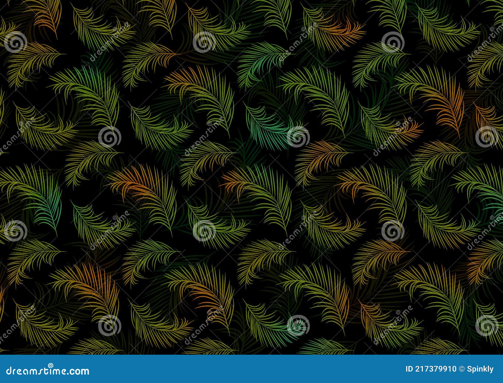 Palm Tree Leaves Seamless Pattern Wallpaper Design Stock Illustration ...
