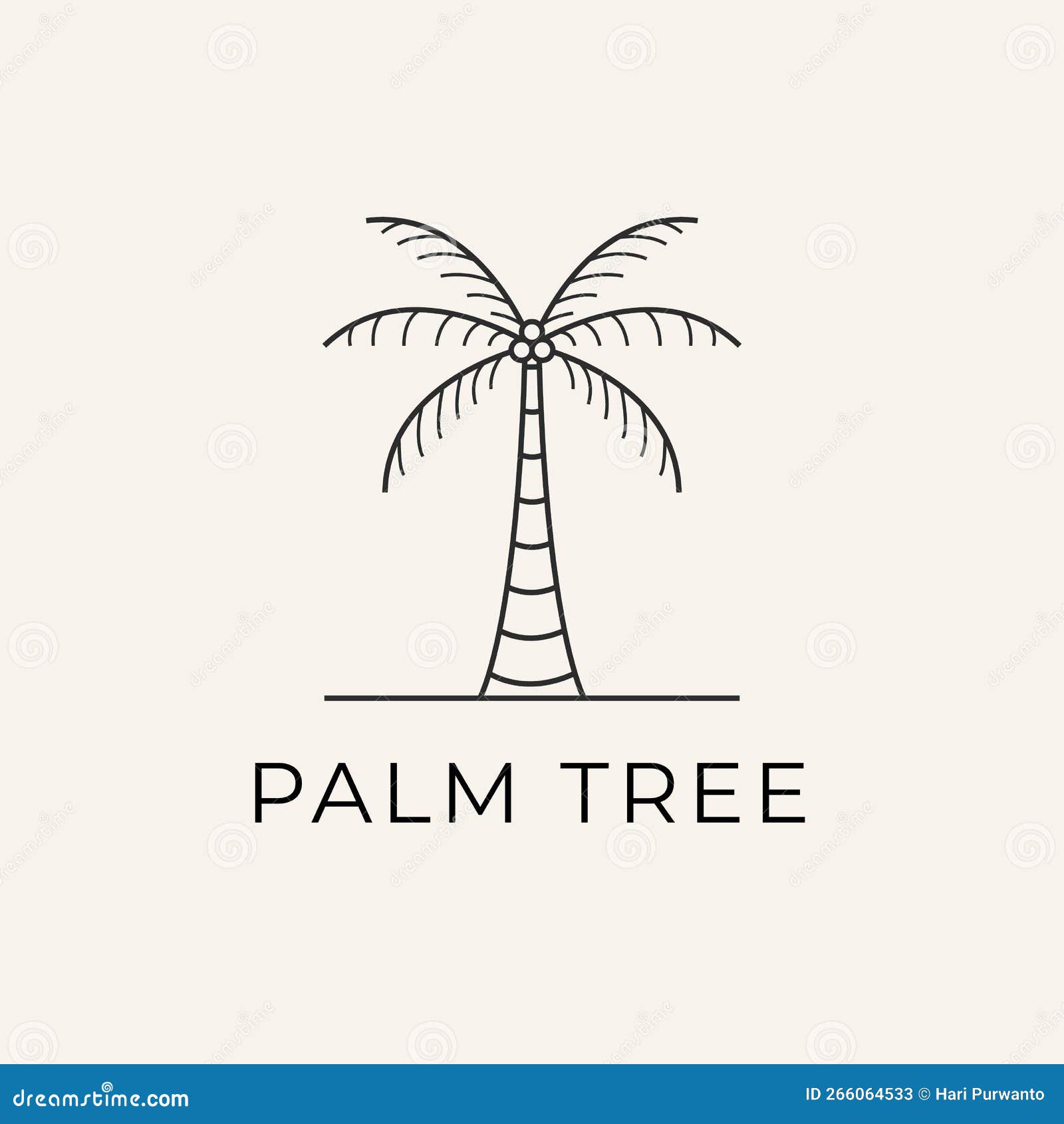 Palm Tree Line Art Logo Vector Symbol Illustration Design Stock Vector ...