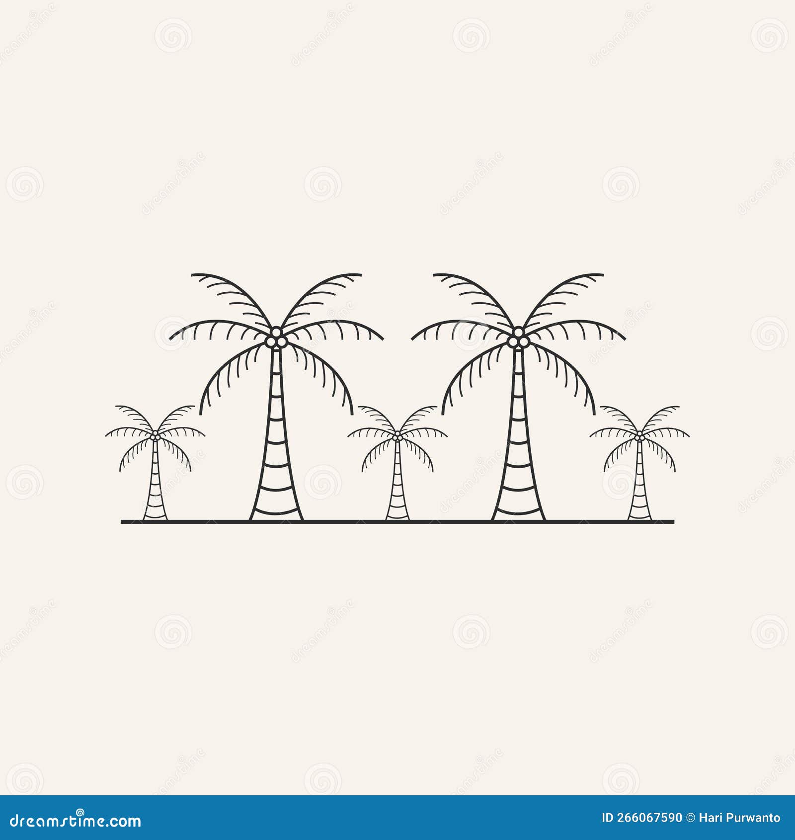 Palm Tree Line Art Logo Vector Symbol Illustration Design Stock Vector ...