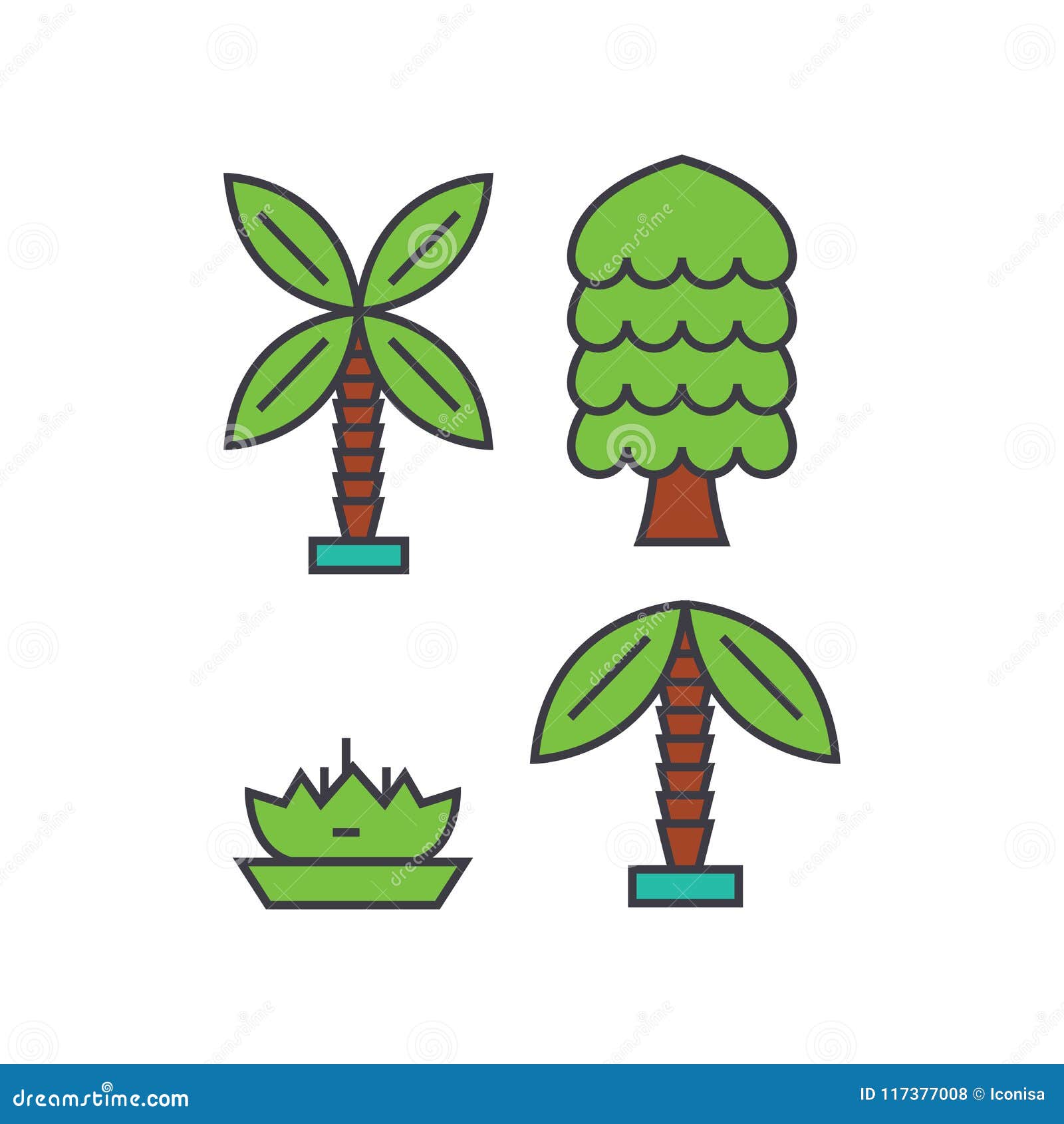 Palm Tree Line Icon Concept. Palm Tree Flat Vector Sign, Symbol ... Palm Tree Line Icon Concept. Palm Tree Flat Vector Sign, Symbol ...