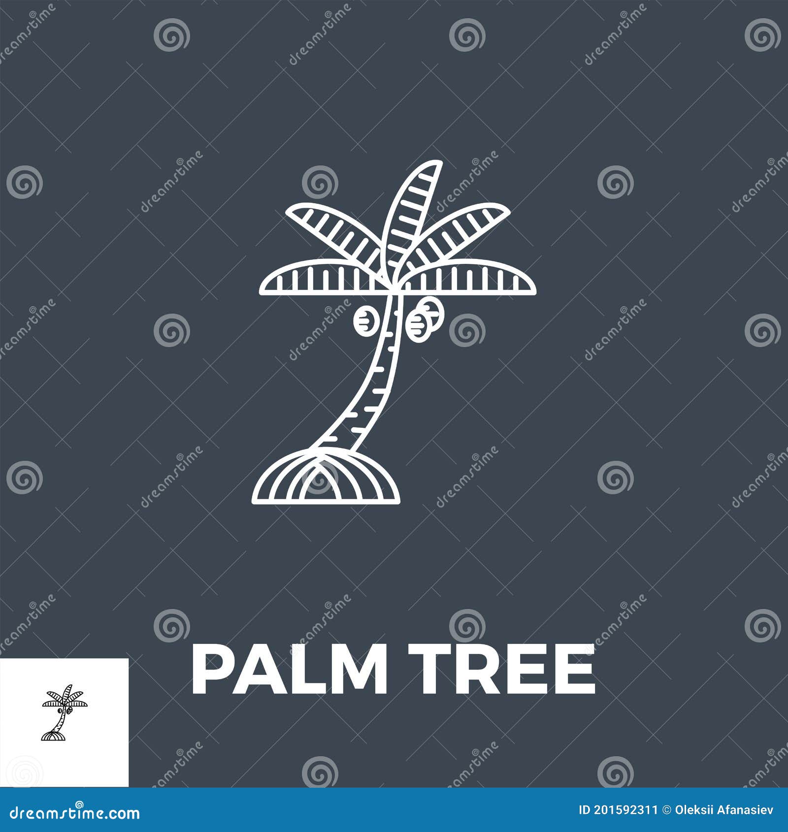 Palm Tree Line Icon stock vector. Illustration of plant - 201592311
