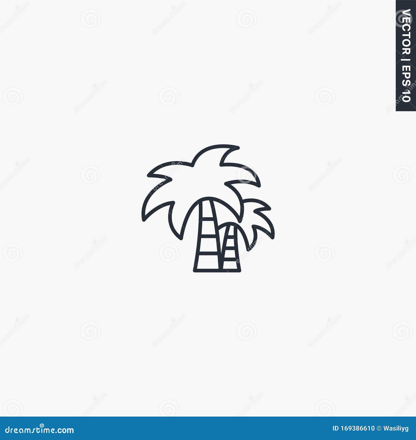 Palm Tree, Linear Style Sign for Mobile Concept and Web Design Stock ...