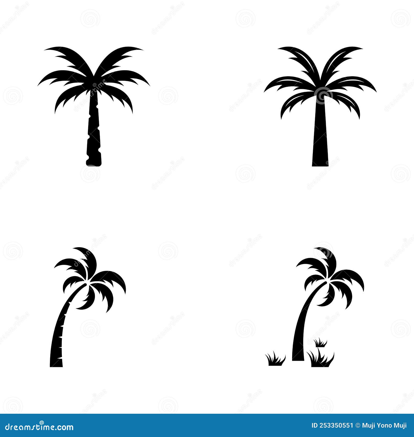 Palm Tree Logo, Palm with Waves and Sun. Using Illustrator Template ...