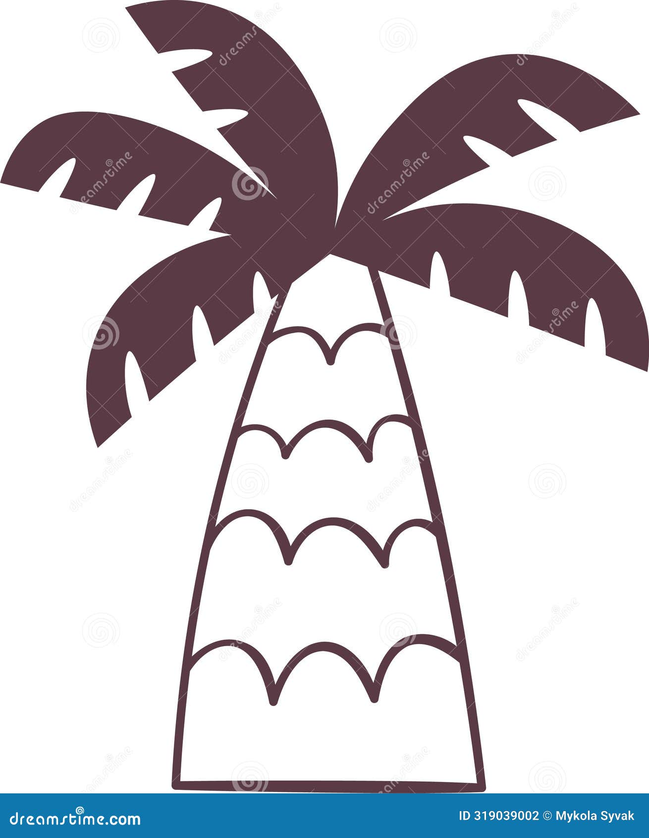 Palm Tree Outline stock vector. Illustration of tree - 319039002