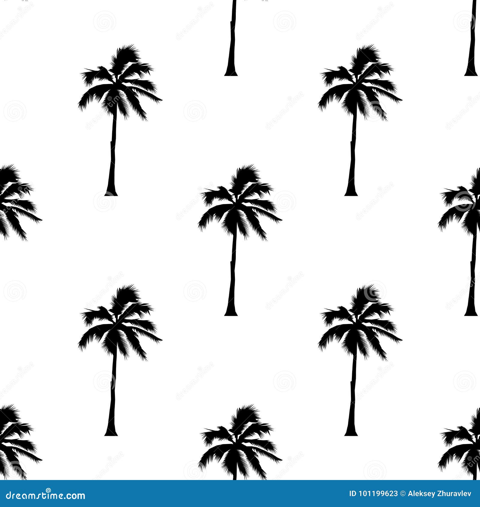 Palm Tree Pattern Seamless Texture on White Background for Any Web ...
