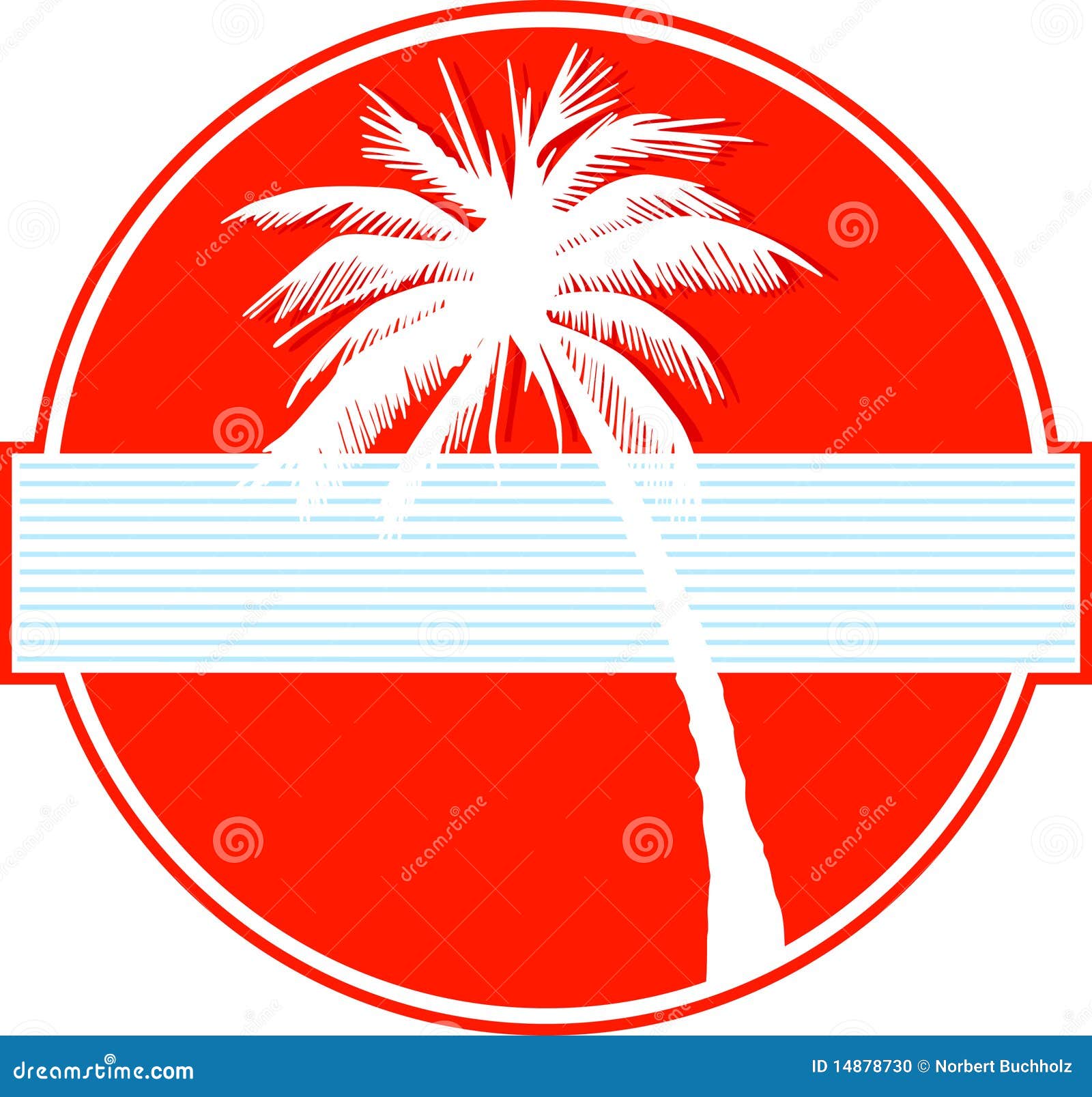 Palm tree on red stock vector. Illustration of gardening - 14878730
