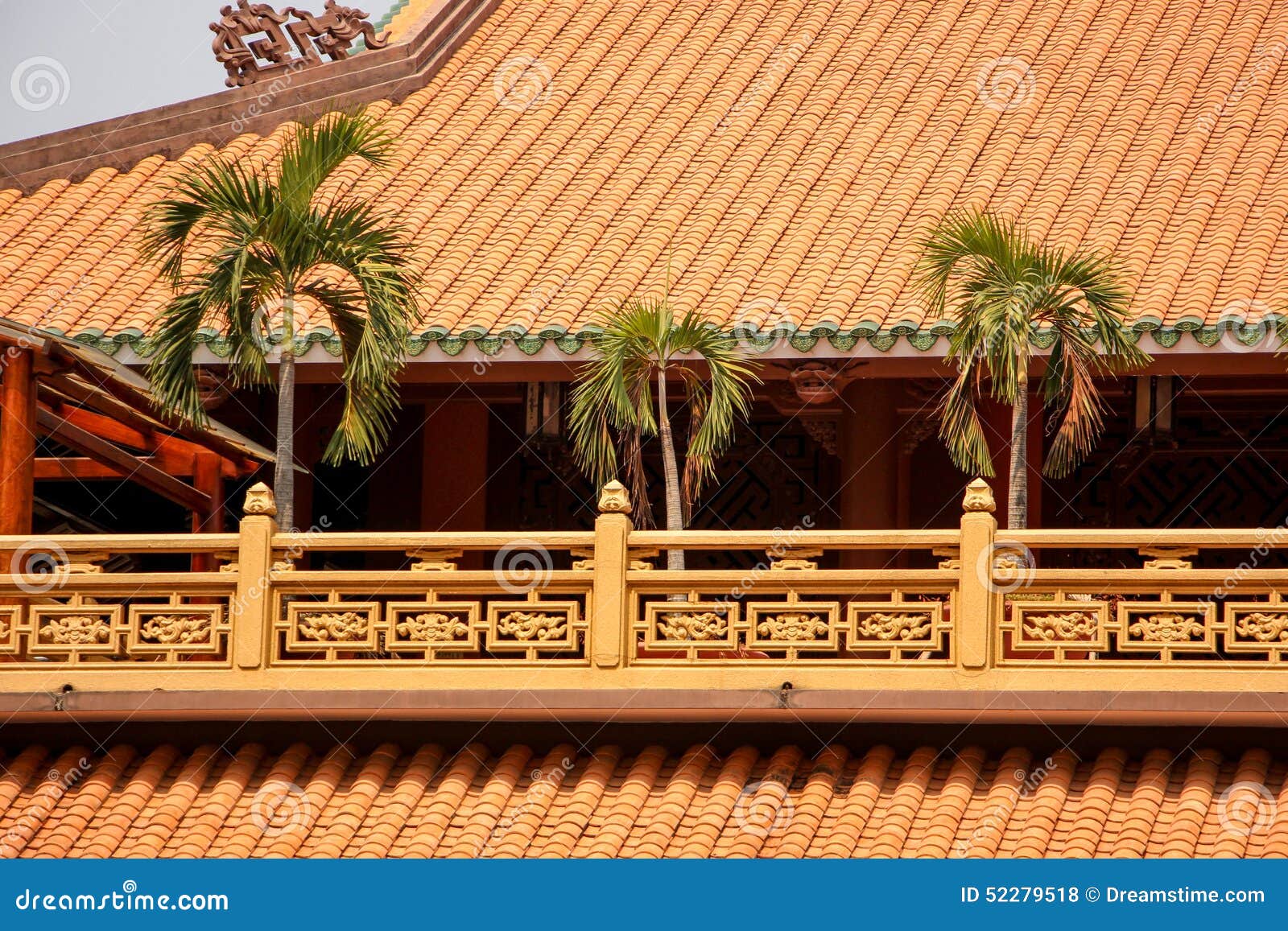 Palm Tree on the Roof of Temple Stock Photo - Image of decoration, roof ...