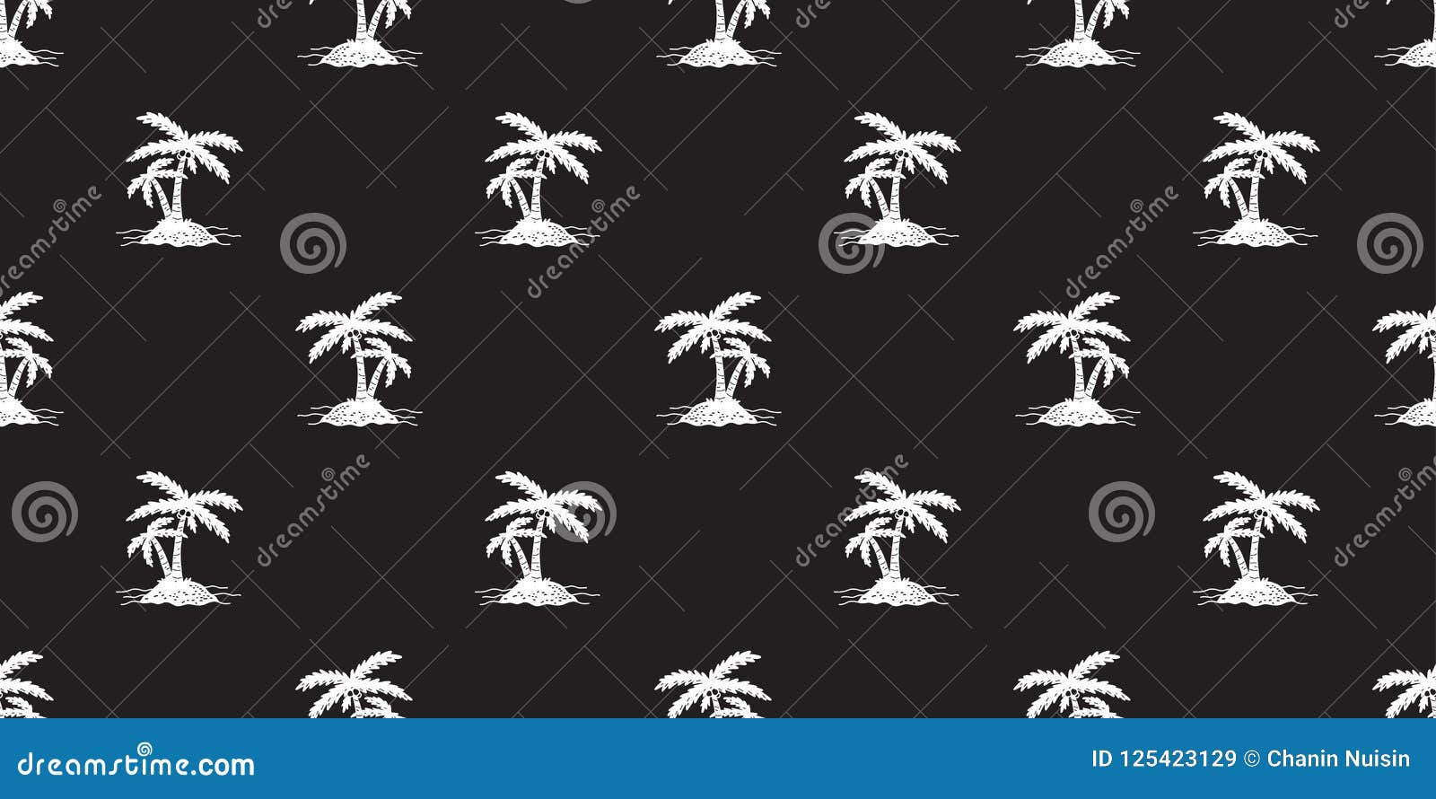 Palm Tree Seamless Pattern Vector Island Isolated Illustration Tile ...
