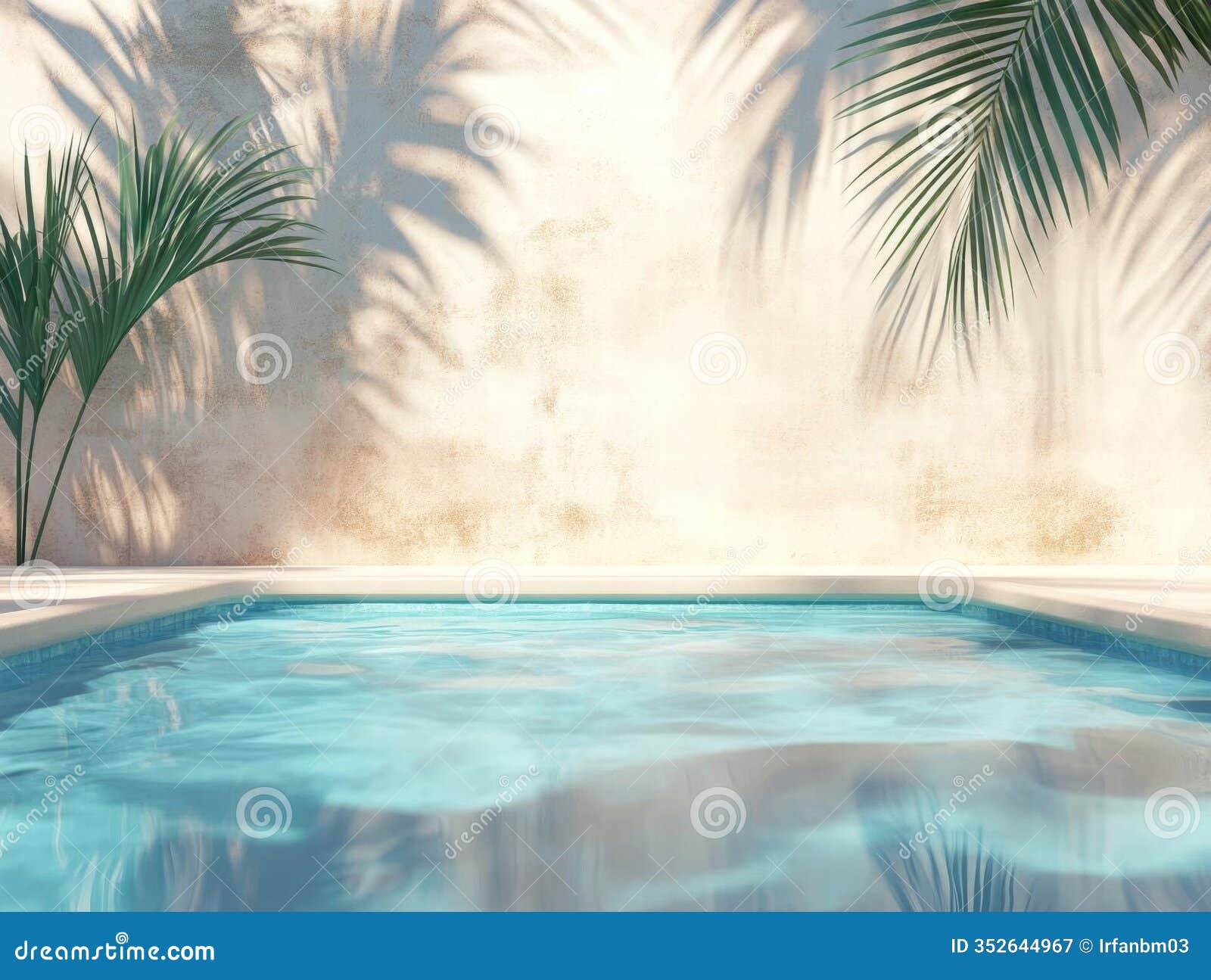 Palm Tree Shadow on Swimming Pool Wall Stock Image - Image of ...