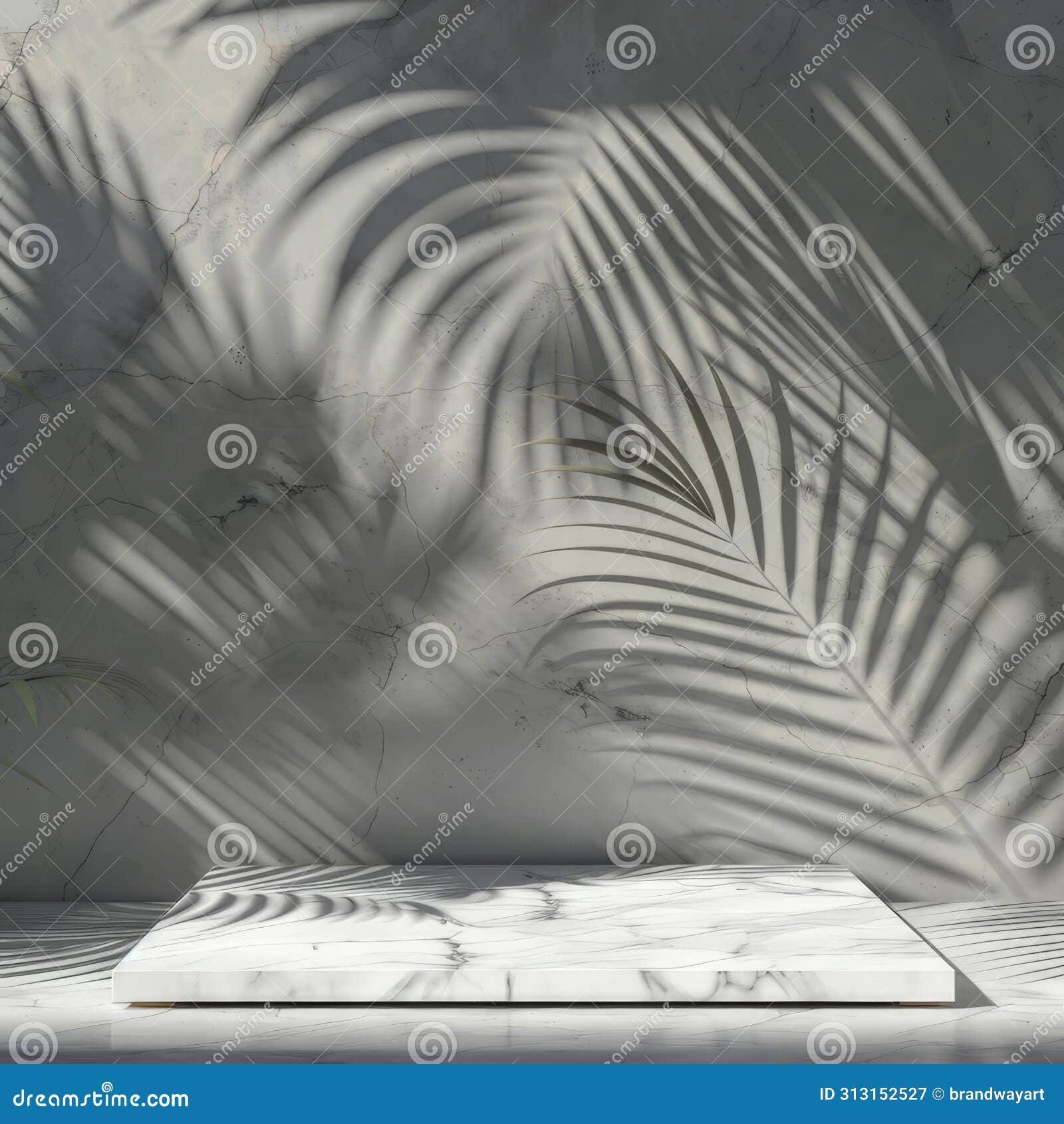Palm Tree Shadow on Wall stock illustration. Illustration of contrast ...