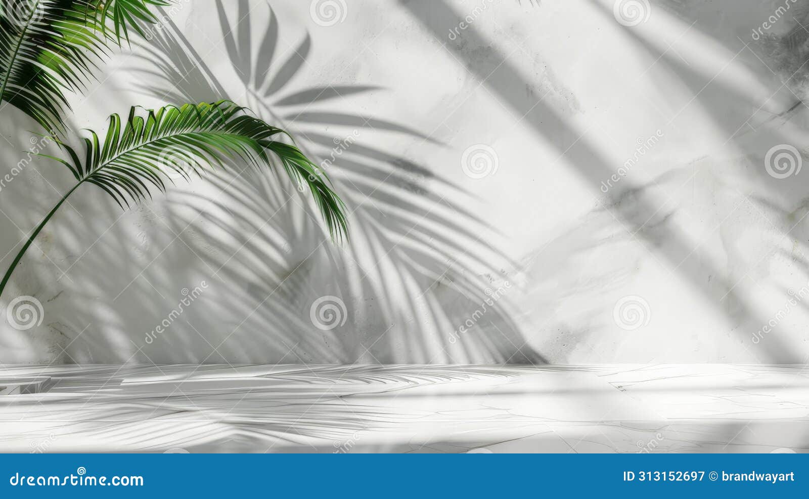 Palm Tree Shadow on Wall stock illustration. Illustration of sunny ...