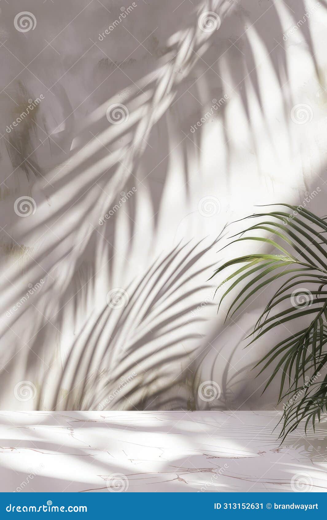Palm Tree Shadow on Wall stock illustration. Illustration of trunk ...