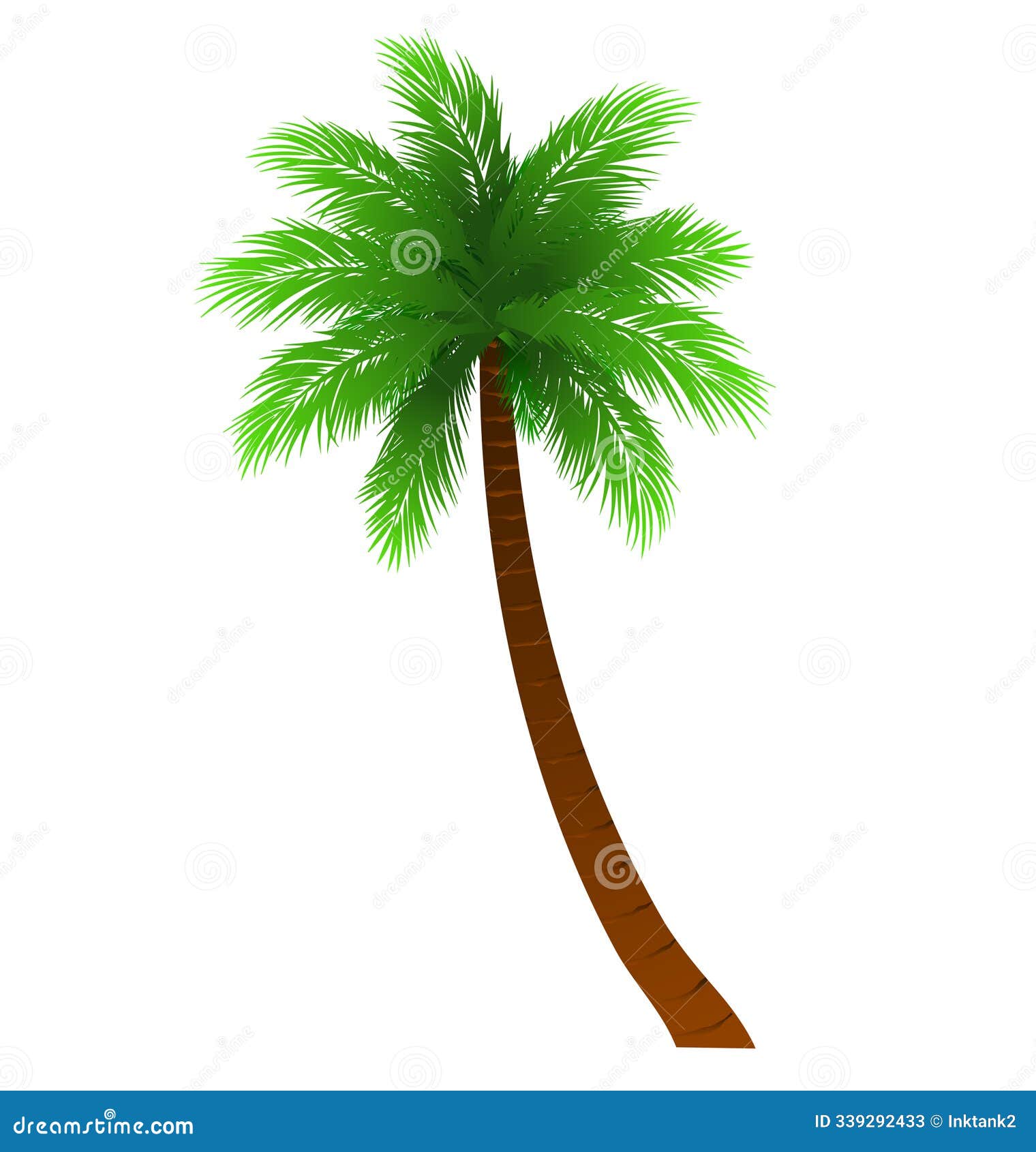 Palm Tree stock vector. Illustration of tropical, bending - 339292433