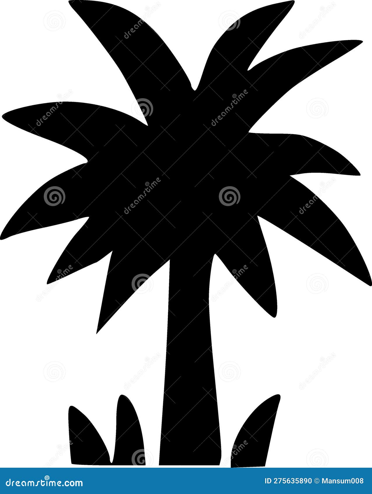 Palm tree. simple design stock illustration. Illustration of floral ...