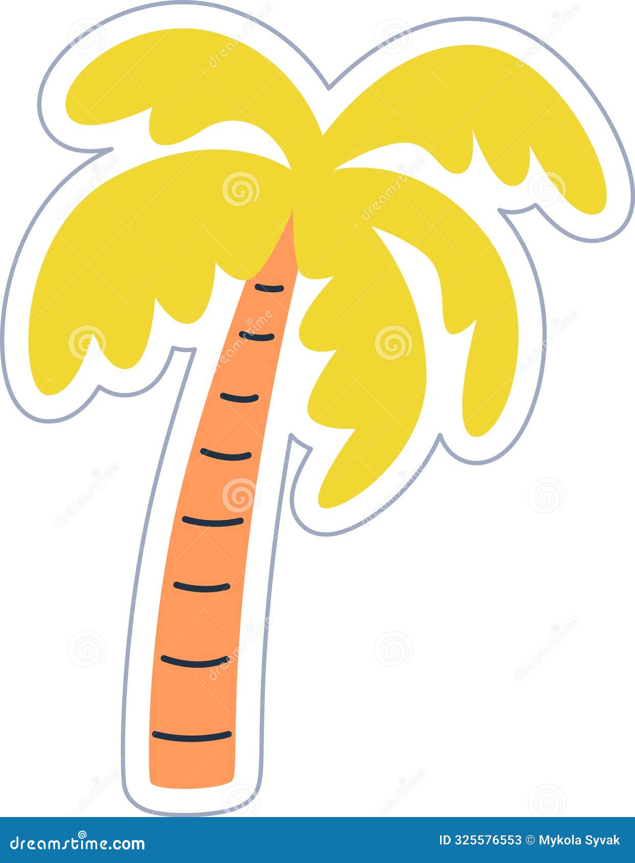 Palm Tree Sticker stock illustration. Illustration of vector - 325576553