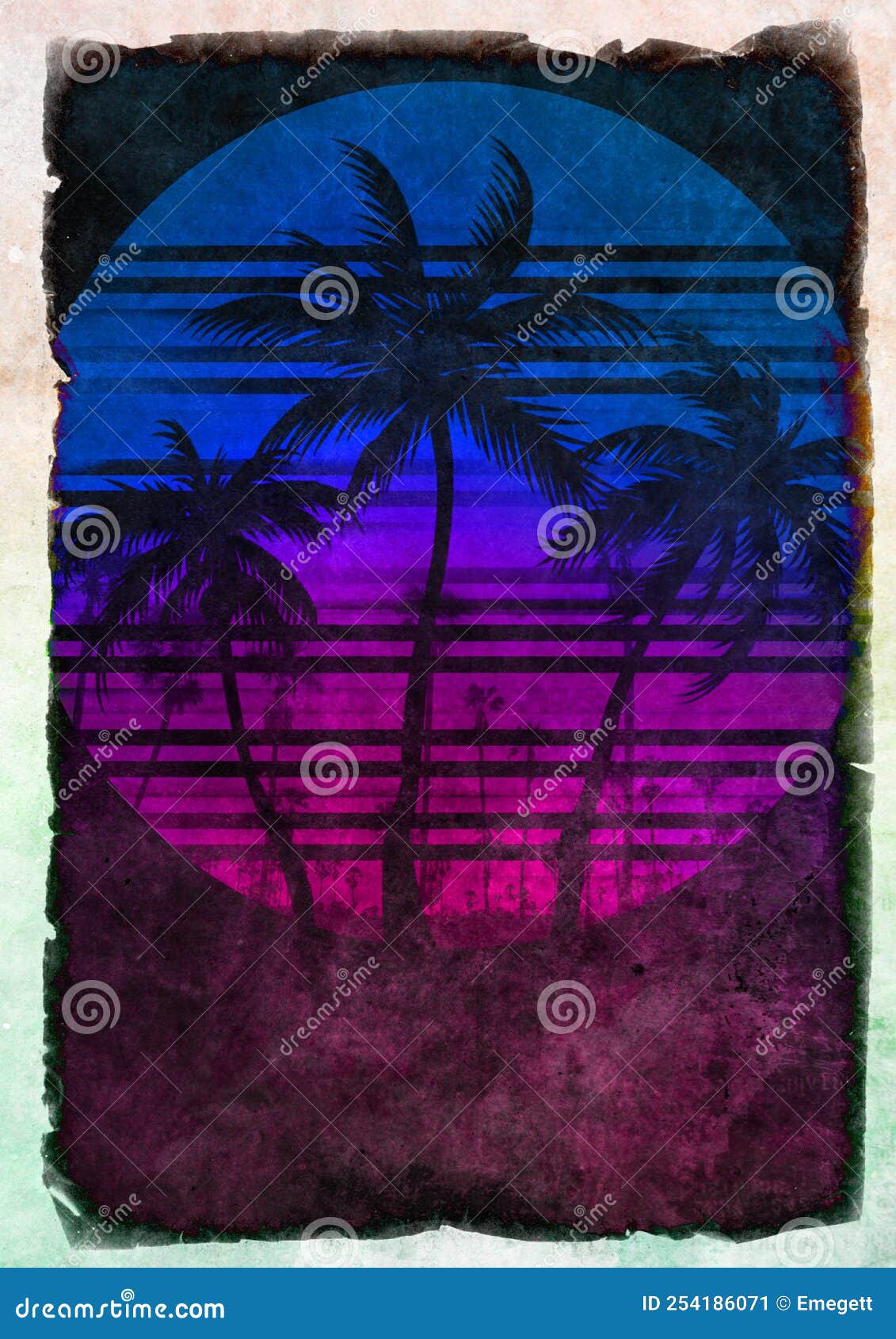Palm tree summer design stock illustration. Illustration of print ...