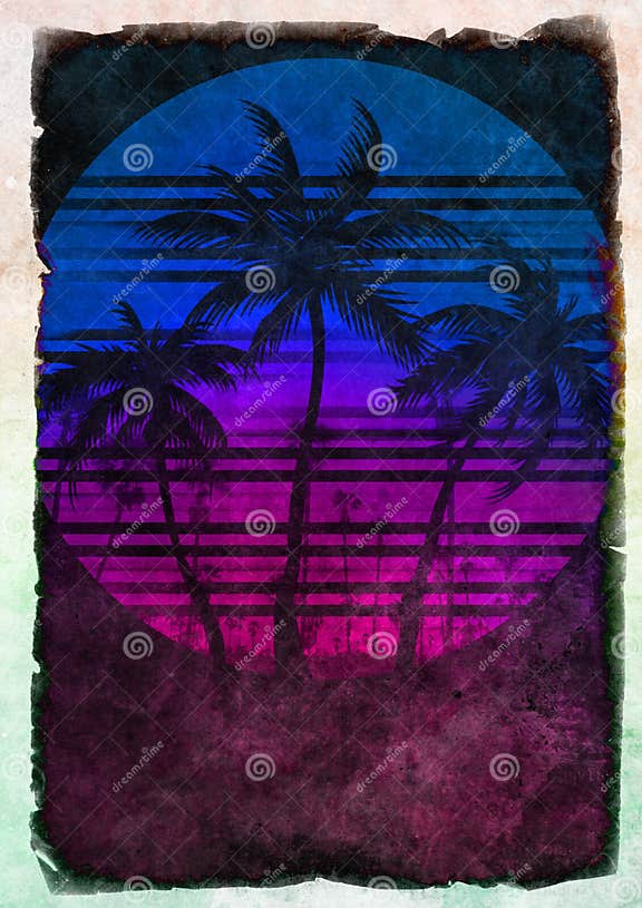 Palm tree summer design stock illustration. Illustration of print ...