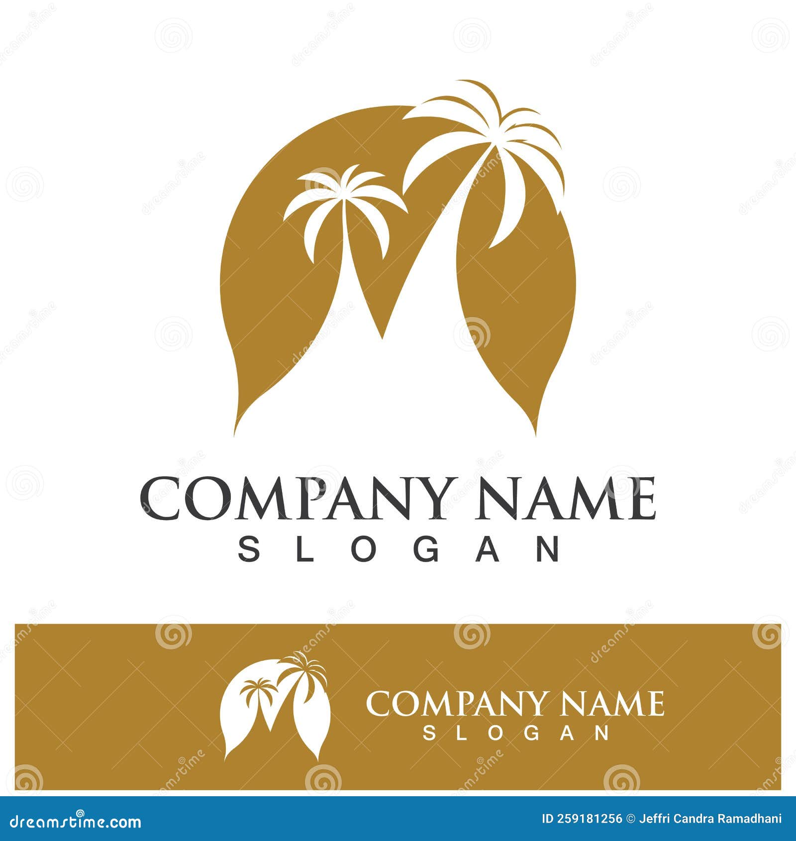 Palm Tree Summer Logo Template Stock Vector - Illustration of paradise ...