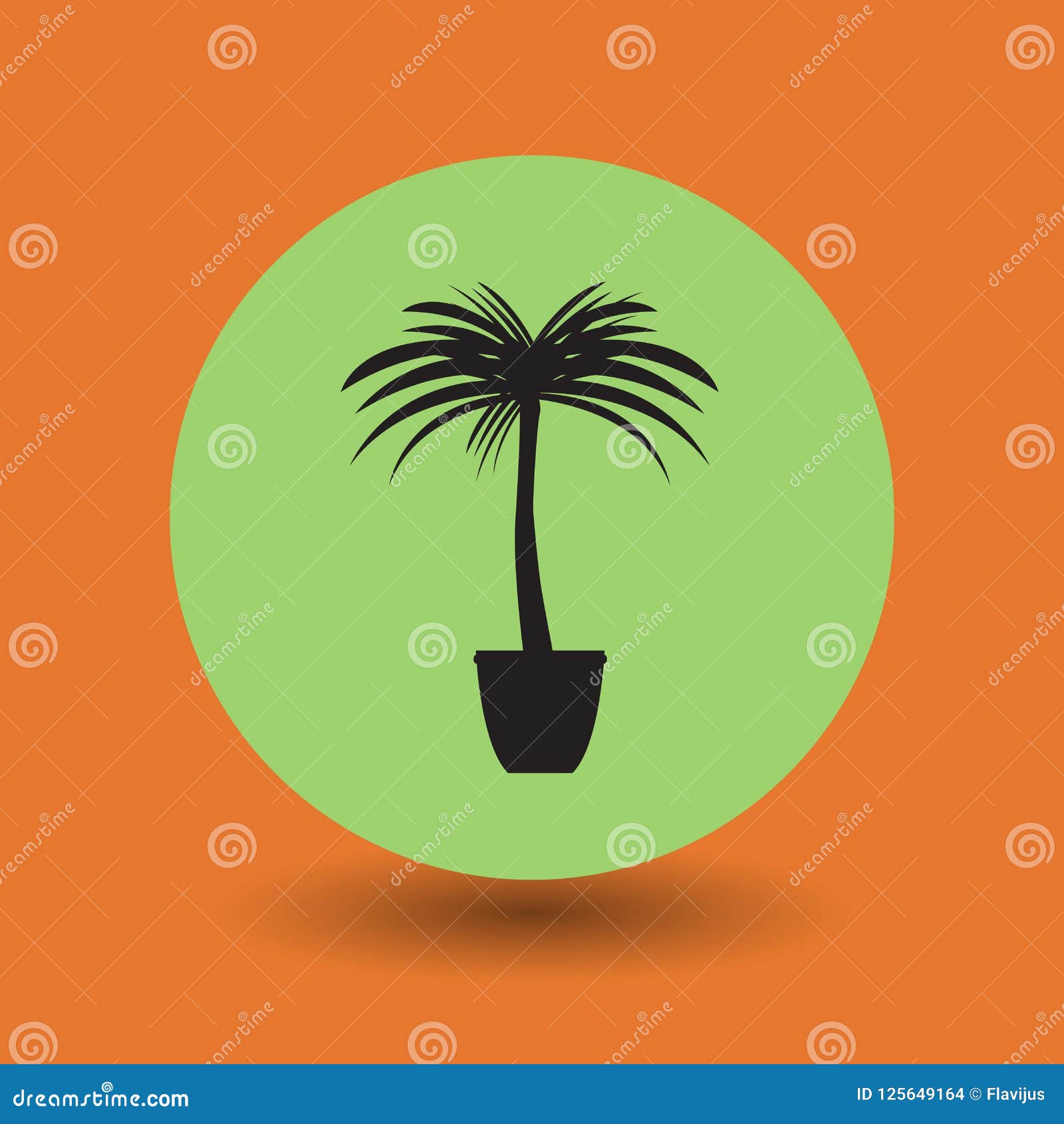 Palm tree symbol stock vector. Illustration of silhouette - 125649164