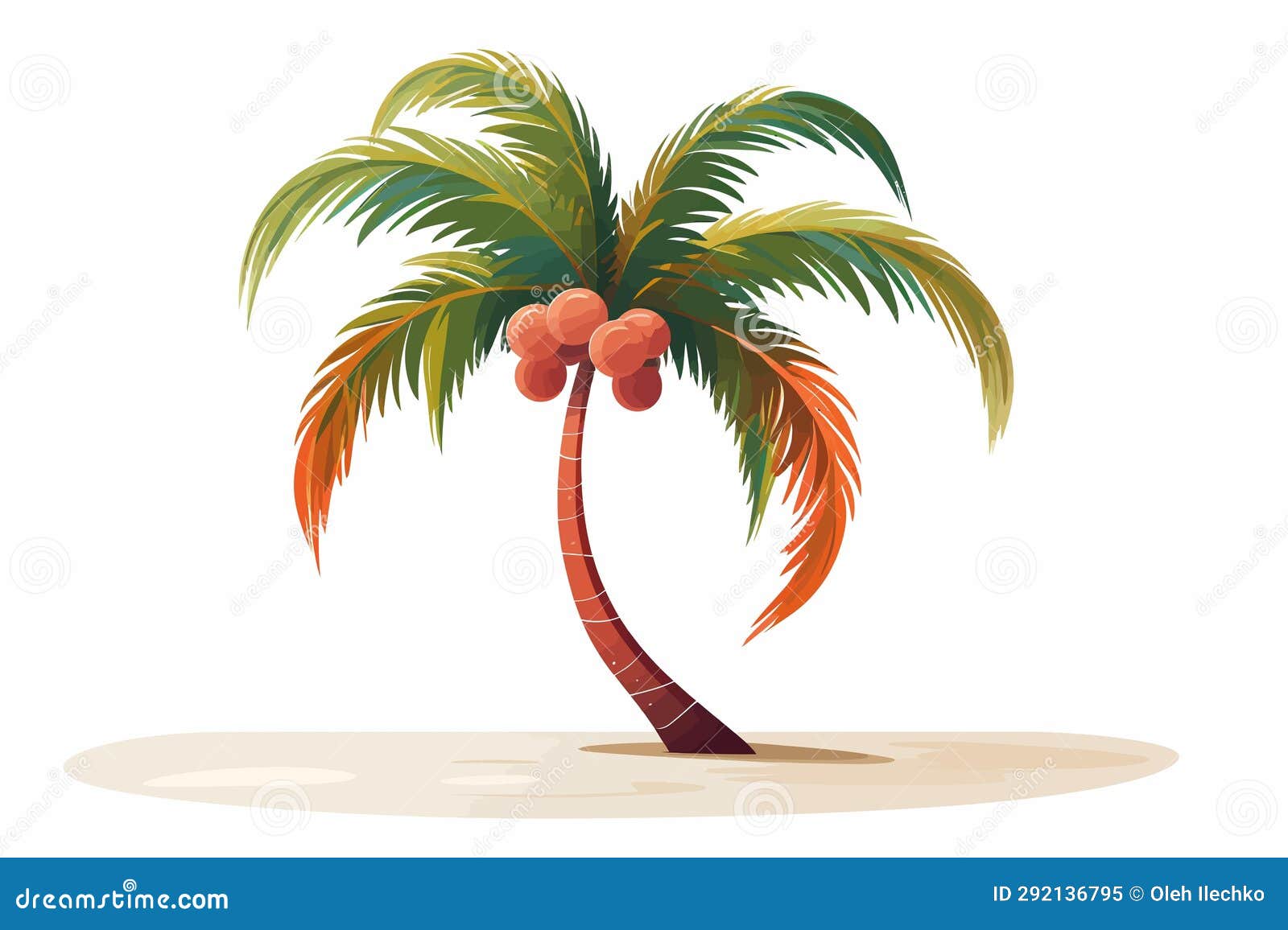 Palm Tree Vector Flat Minimalistic Vector Style Illustration Stock ...
