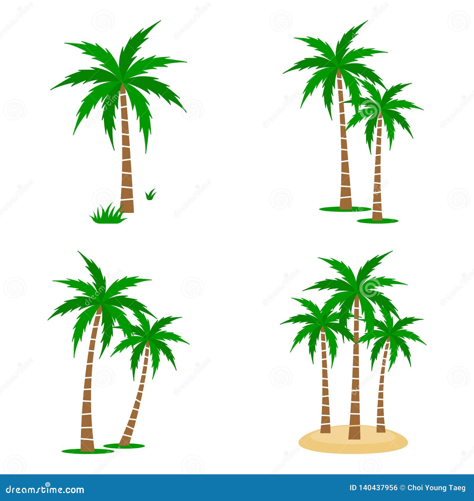 A palm tree vector set. stock vector. Illustration of growth - 140437956