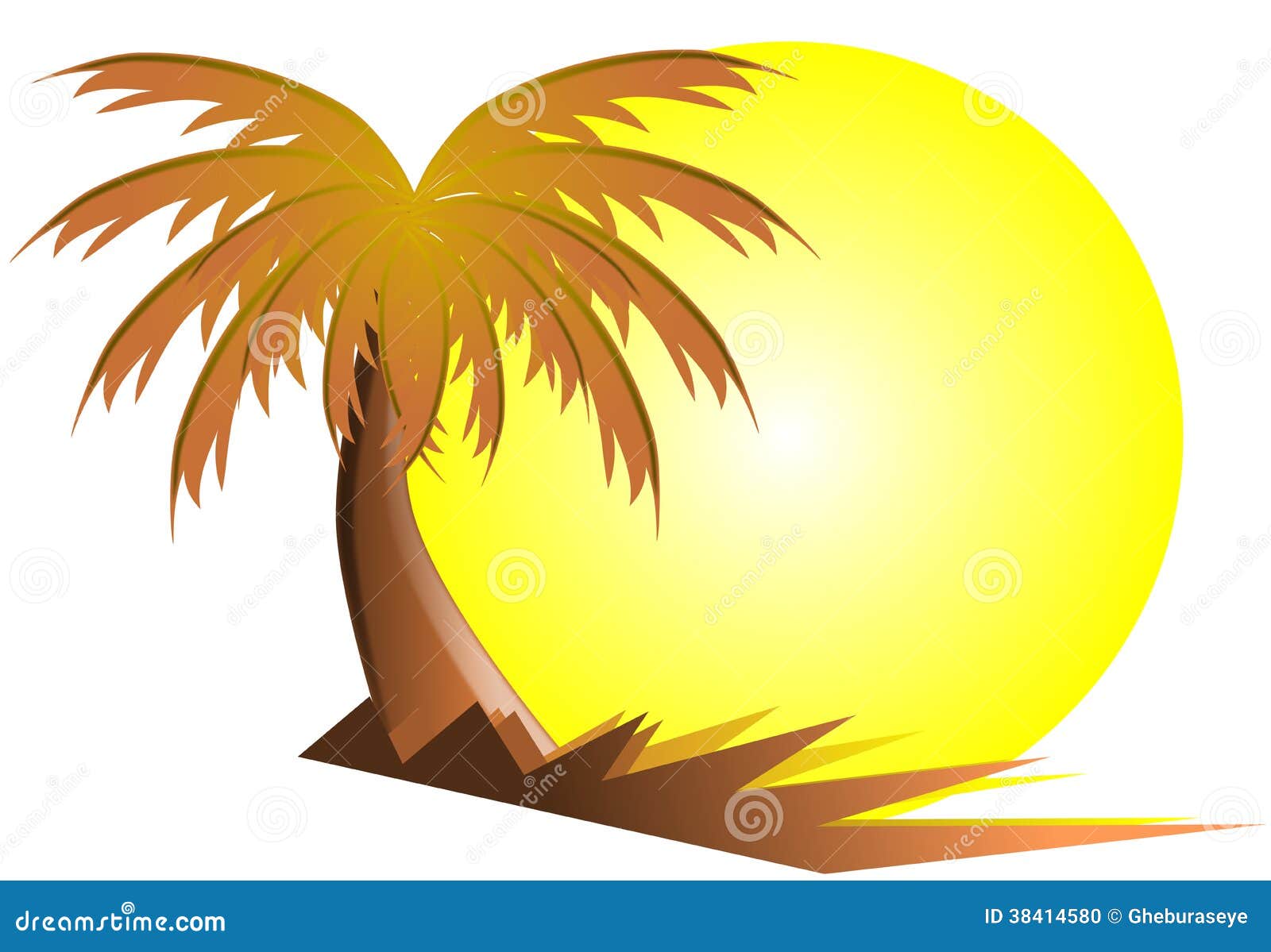 Palm Tree Sun Clip Art
