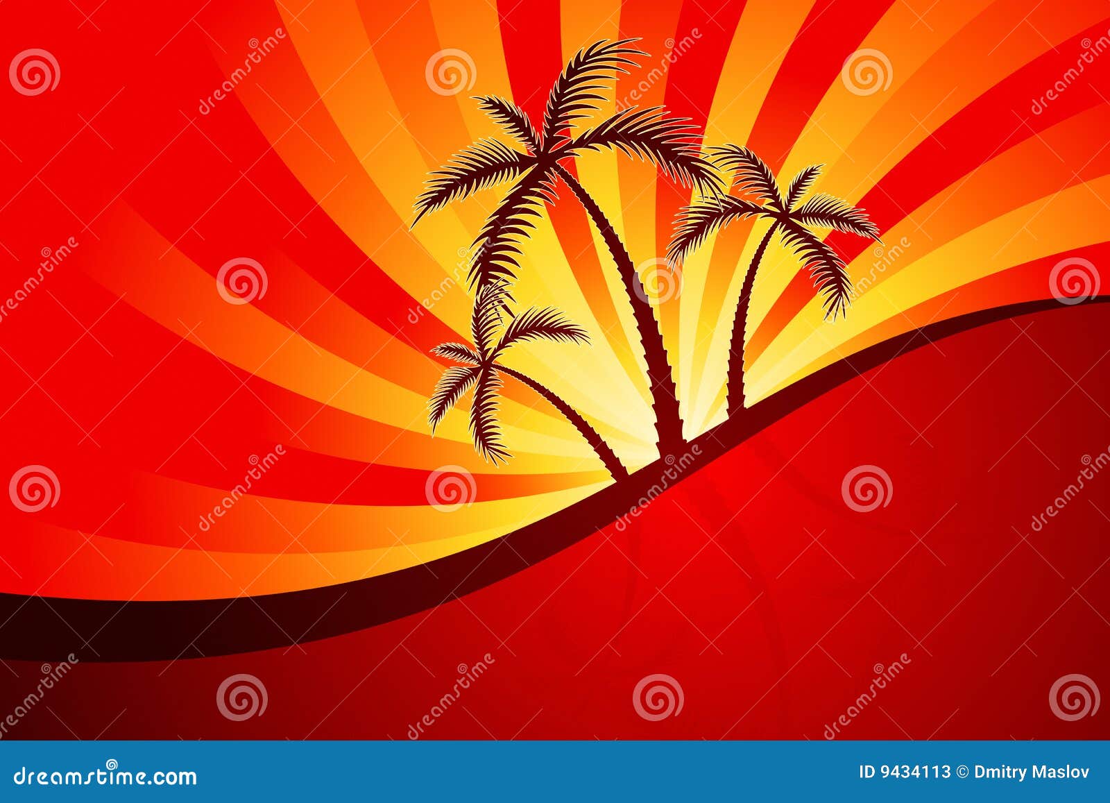 Palm Trees stock vector. Illustration of fire, clip, summer - 9434113