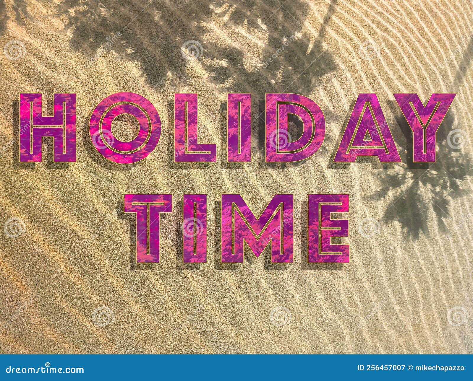 Palm Trees on Beach and Holiday Time Stock Illustration - Illustration ...