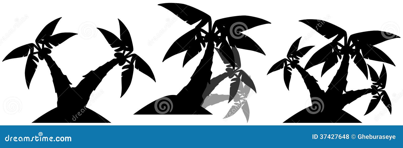 Three Islands Are Connected With Wooden Hanging Bridges, Isolated On ...