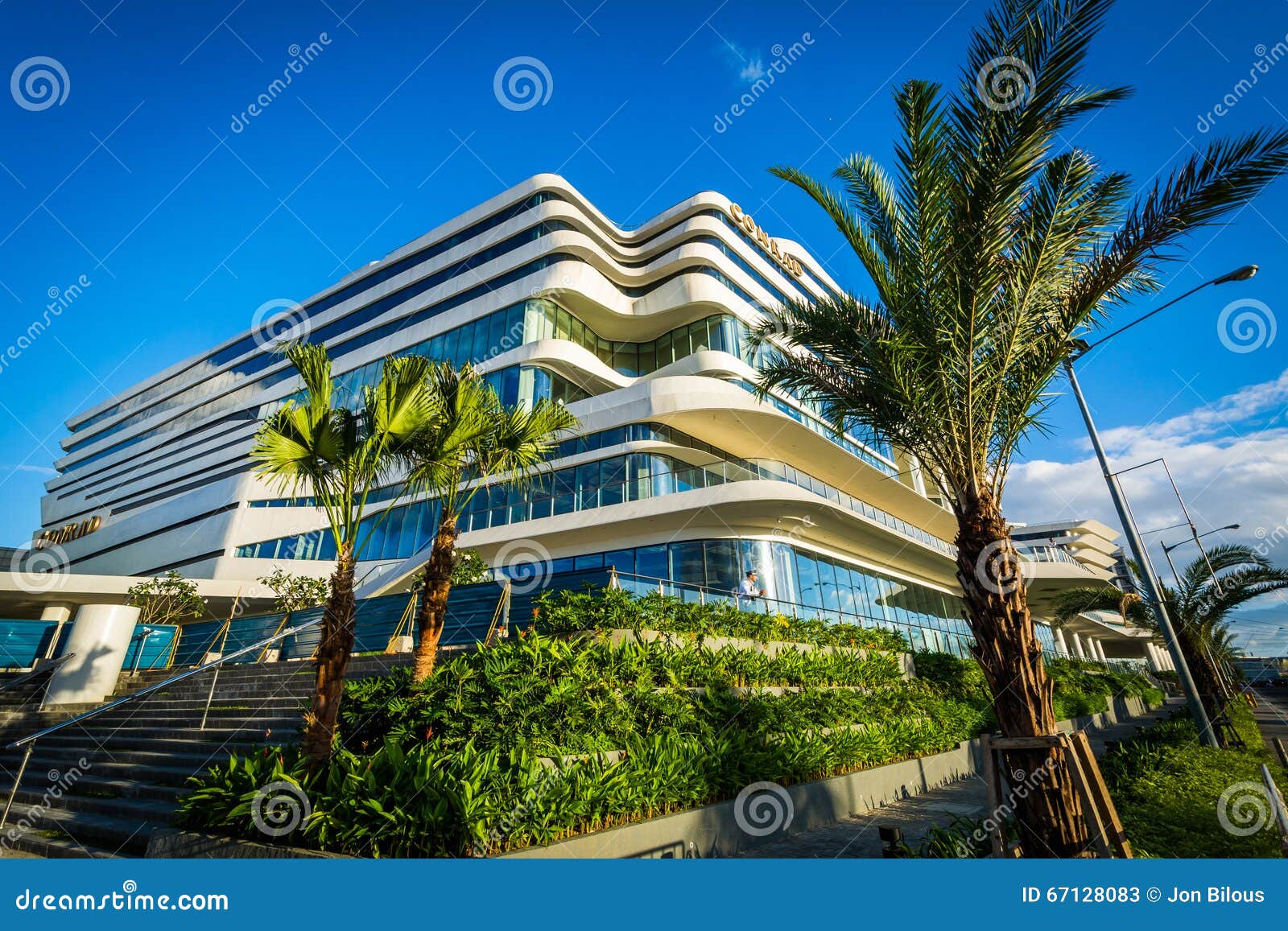Palm Trees and Modern Building in Pasay, Metro Manila, the Philippines ...