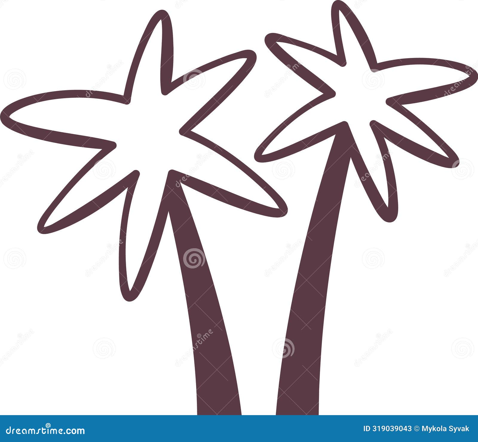 Palm Trees Outline stock vector. Illustration of nature - 319039043