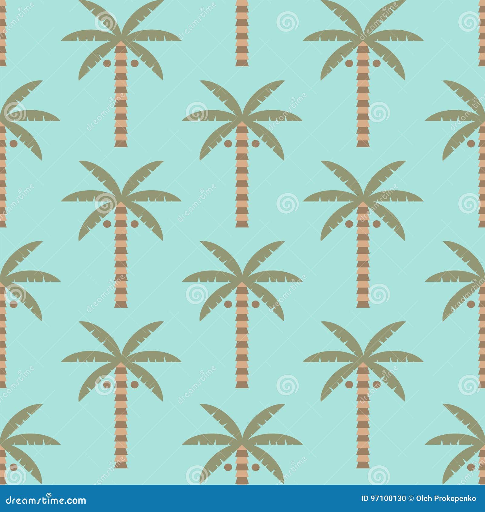 Palm trees pattern stock vector. Illustration of drawn - 97100130
