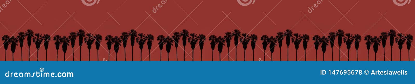 Palm Trees in a Row with High Trunks Red Stock Photo - Image of ...