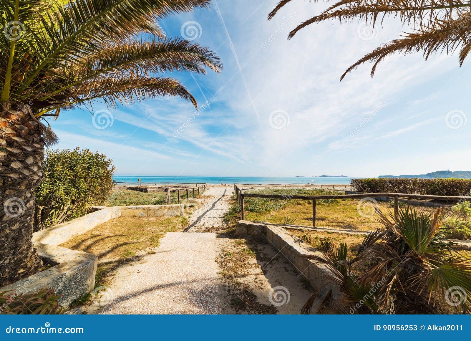 Palm Trees by the Sea in Simius Beach Stock Image - Image of ...