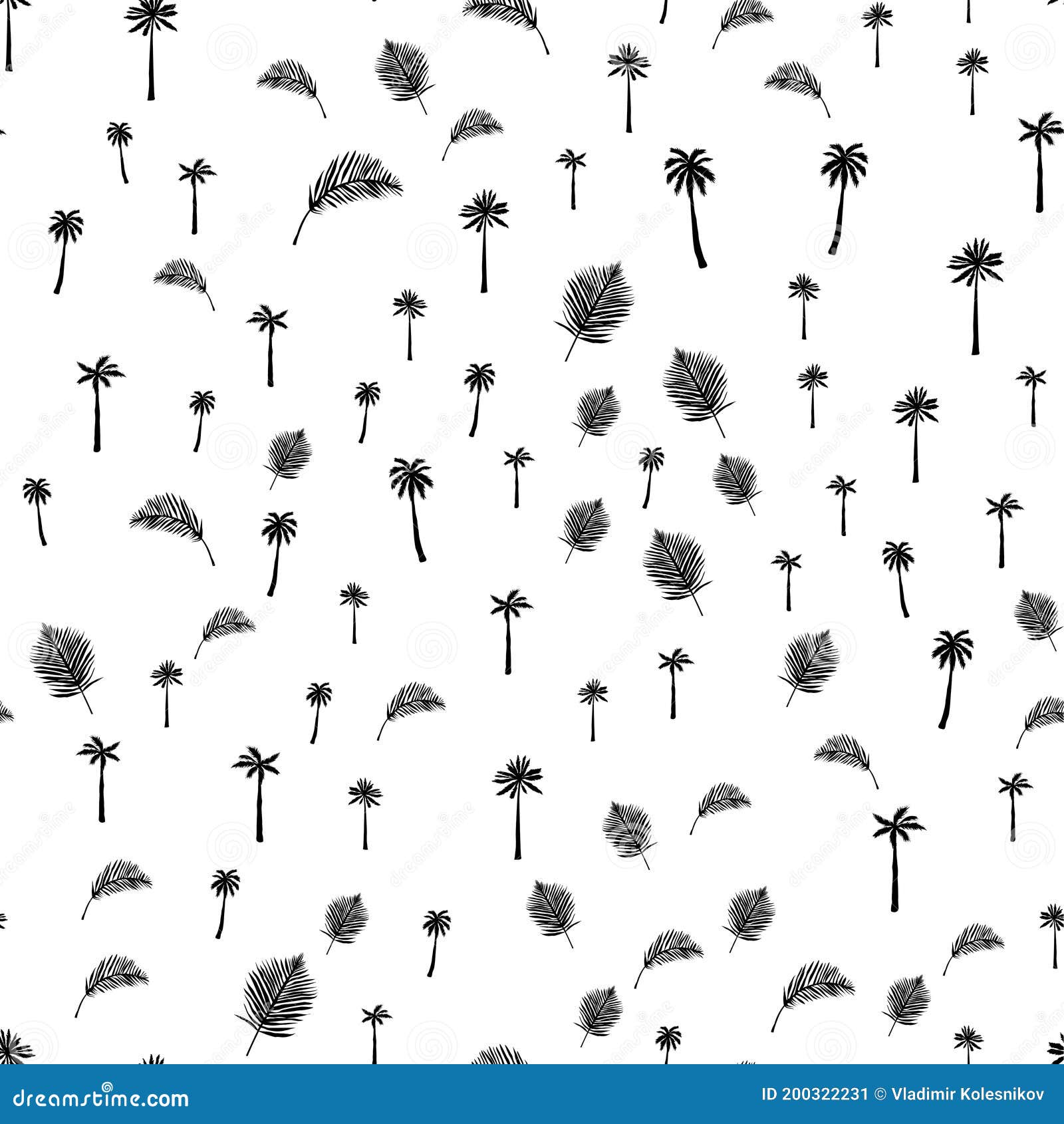 Palm Trees. Seamless Pattern. Vector Illustration on a White Background ...
