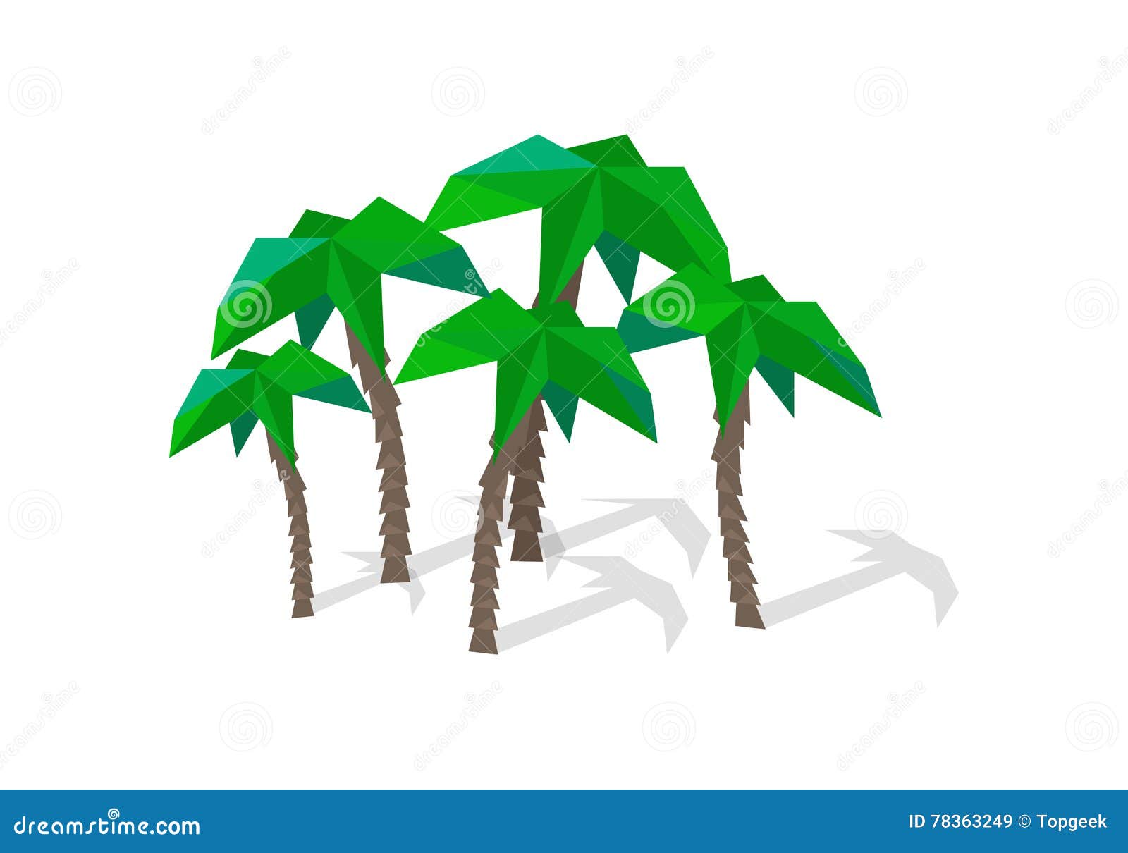 Palm Trees with Shadow stock vector. Illustration of polygonal - 78363249