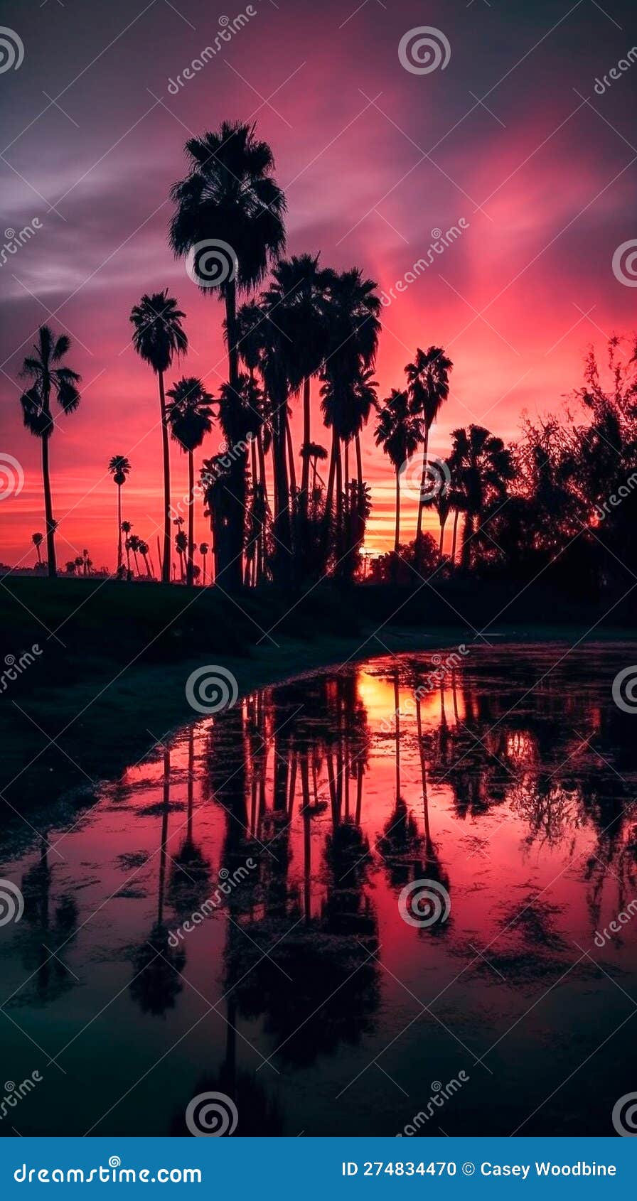 Palm Trees Silhouette. Clump of Palms at Sunset in the Tropics Stock ...