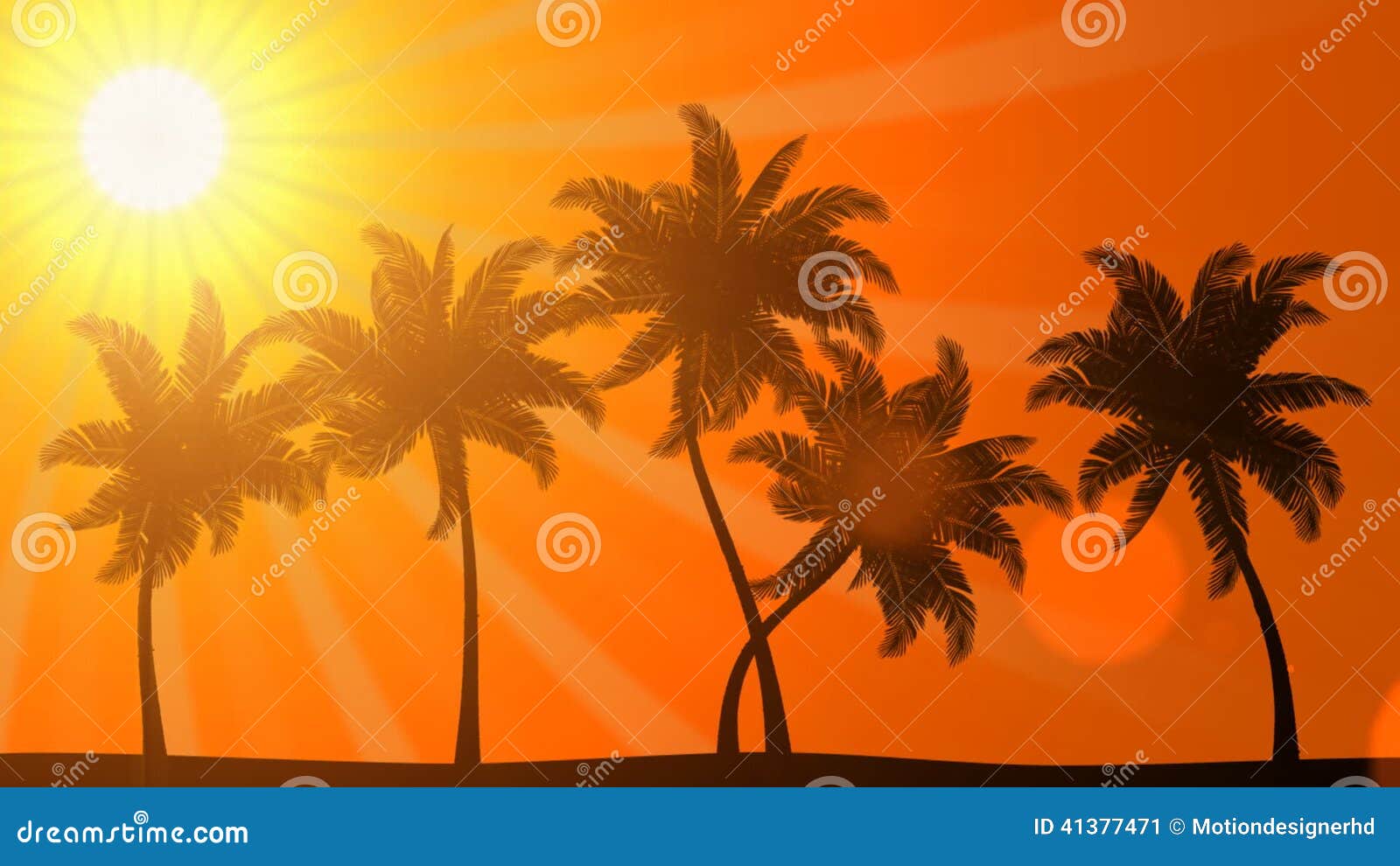 Palm Trees with Sun (Animated HD Background) Stock Video - Video of ...
