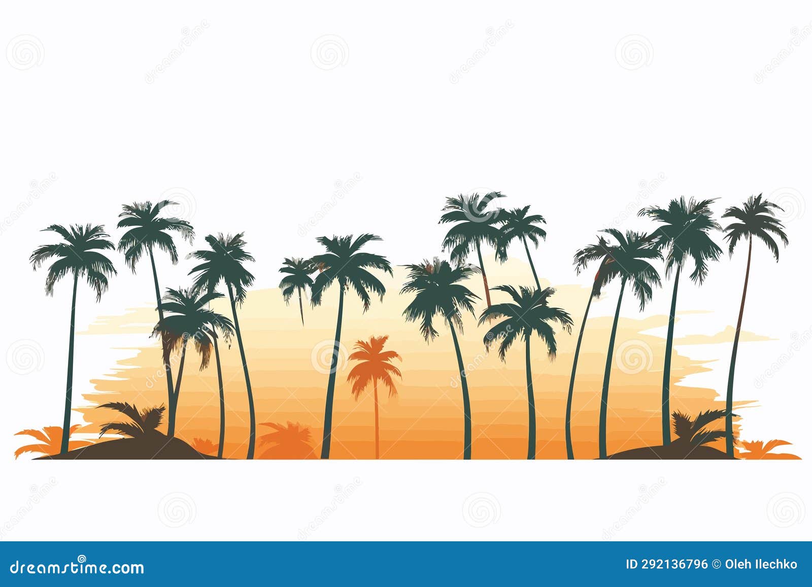 Palm Trees Vector Flat Minimalistic Vector Style Illustration Stock ...