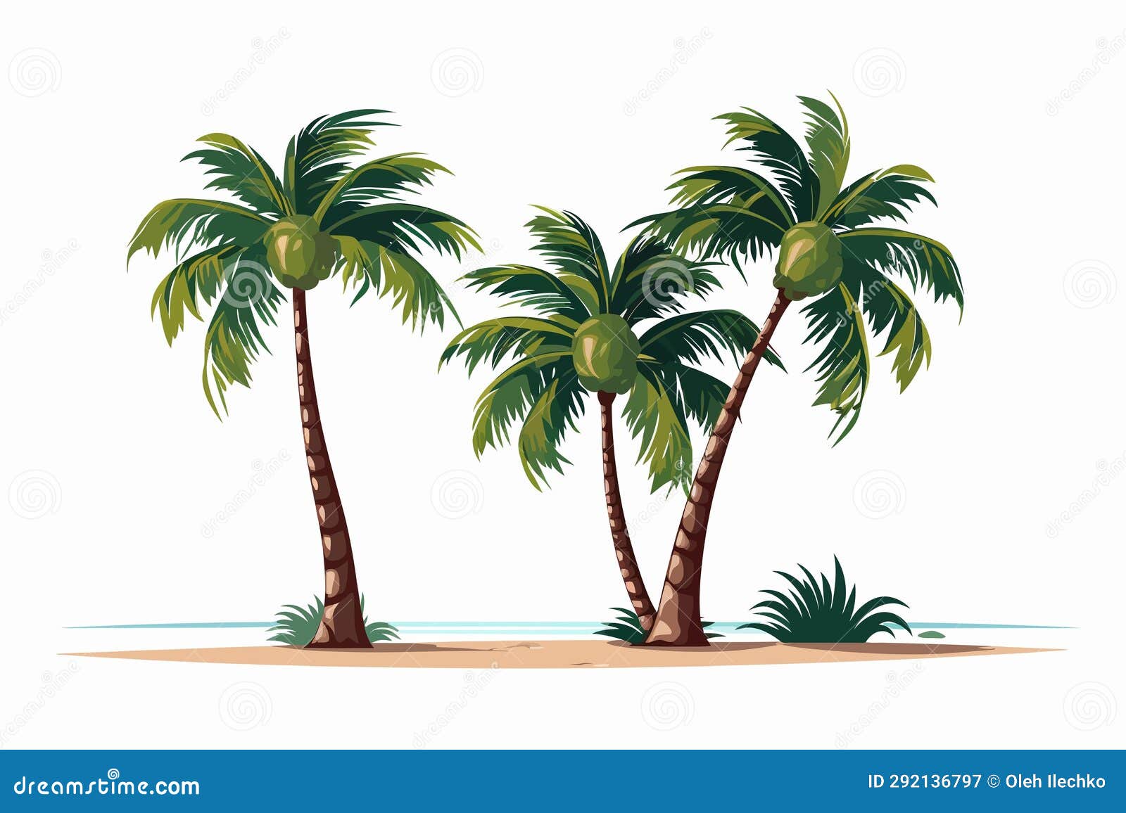 Palm Trees Vector Flat Minimalistic Vector Style Illustration Stock ...