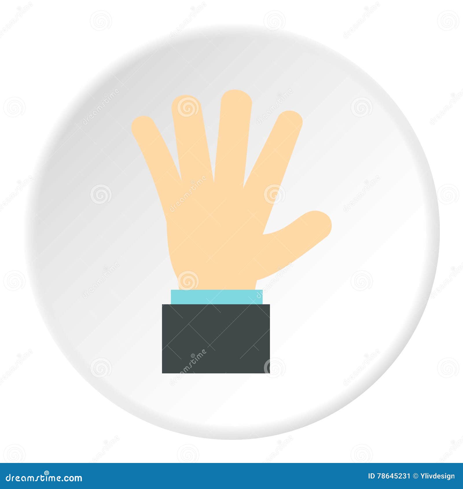 Palm up icon, flat style stock vector. Illustration of isolated - 78645231