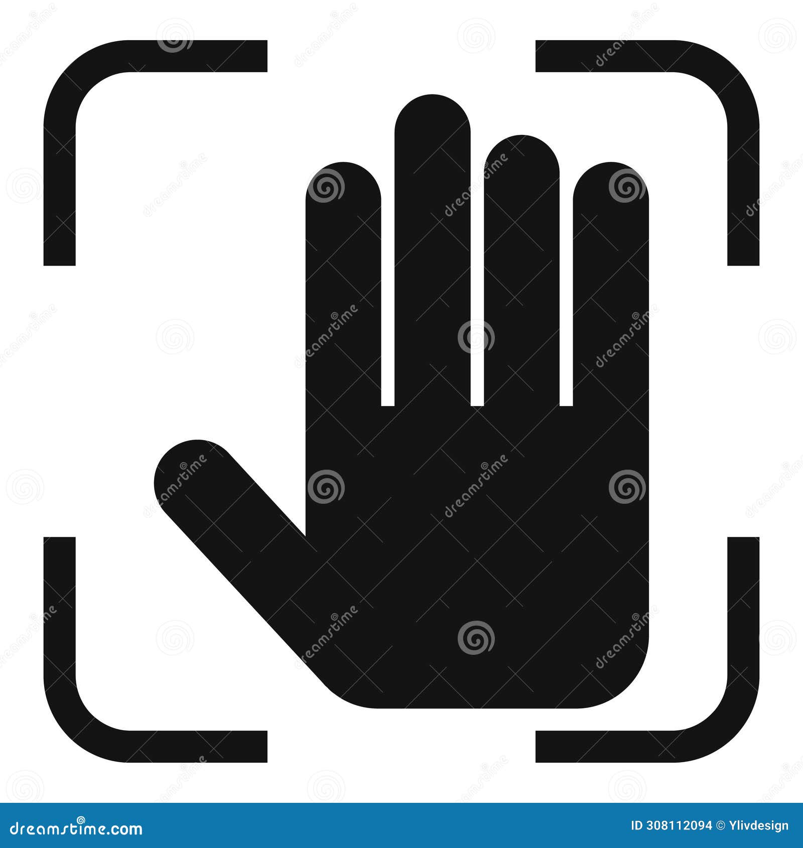 Palm Verification Icon Simple Vector. Bio Smart Scan Stock Vector ...